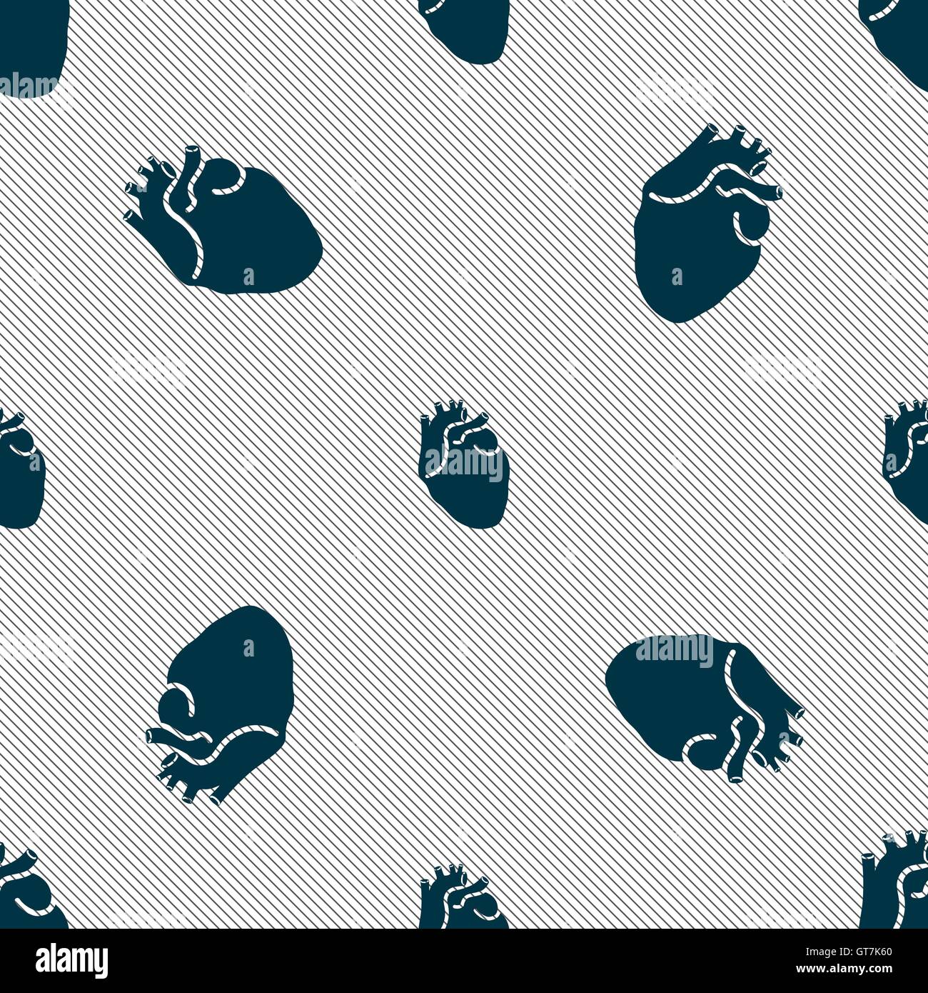 Human heart sign. Seamless pattern with geometric texture. Vector Stock ...