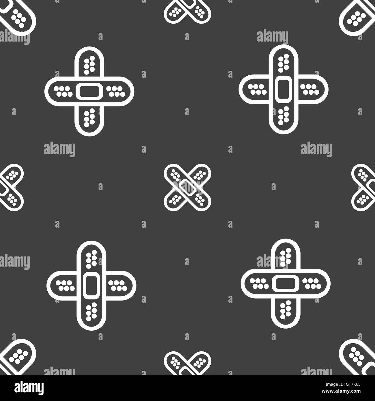adhesive plaster sign. Seamless pattern on a gray background. Vector ...