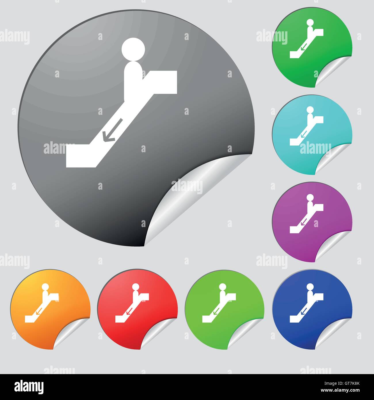 Escalator safety stickers Stock Vector Images - Alamy