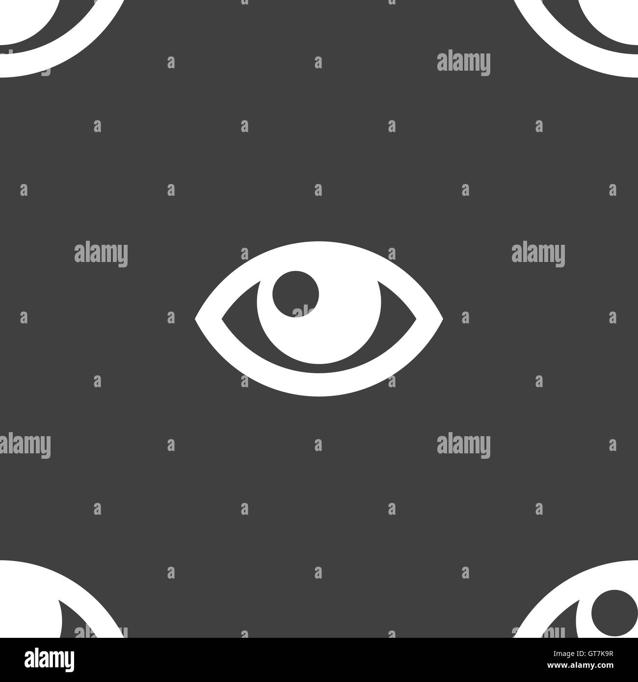 Eye sign. Seamless pattern on a gray background. Vector Stock Vector ...