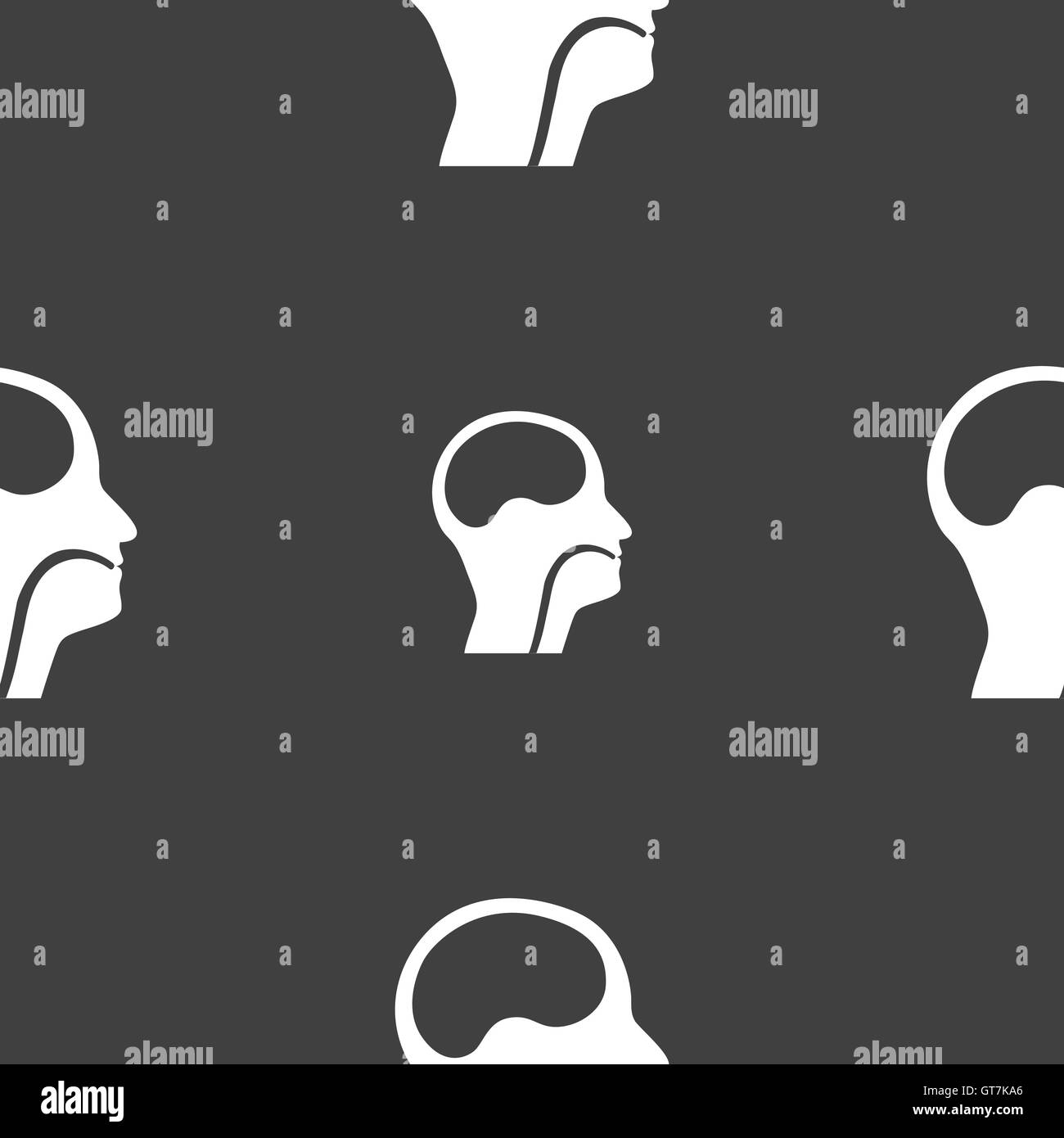 larynx, Medical Doctors Otolaryngology sign. Seamless pattern on a gray ...