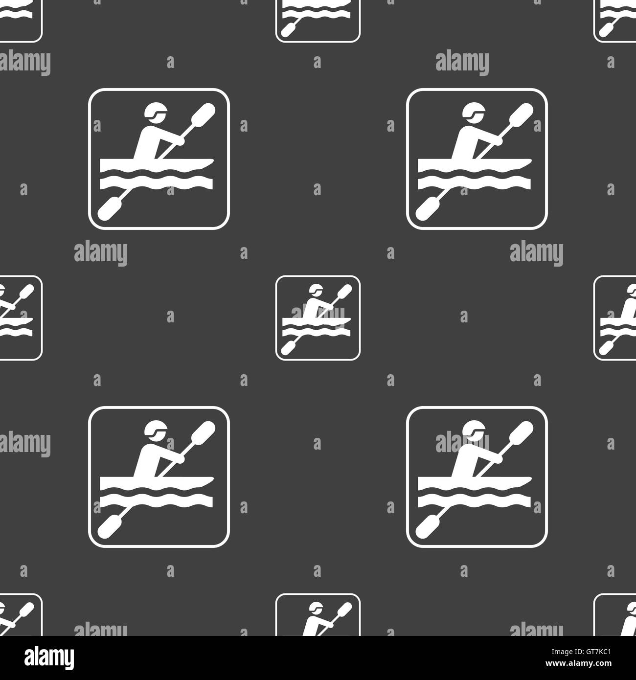 canoeing sign. Seamless pattern on a gray background. Vector Stock ...