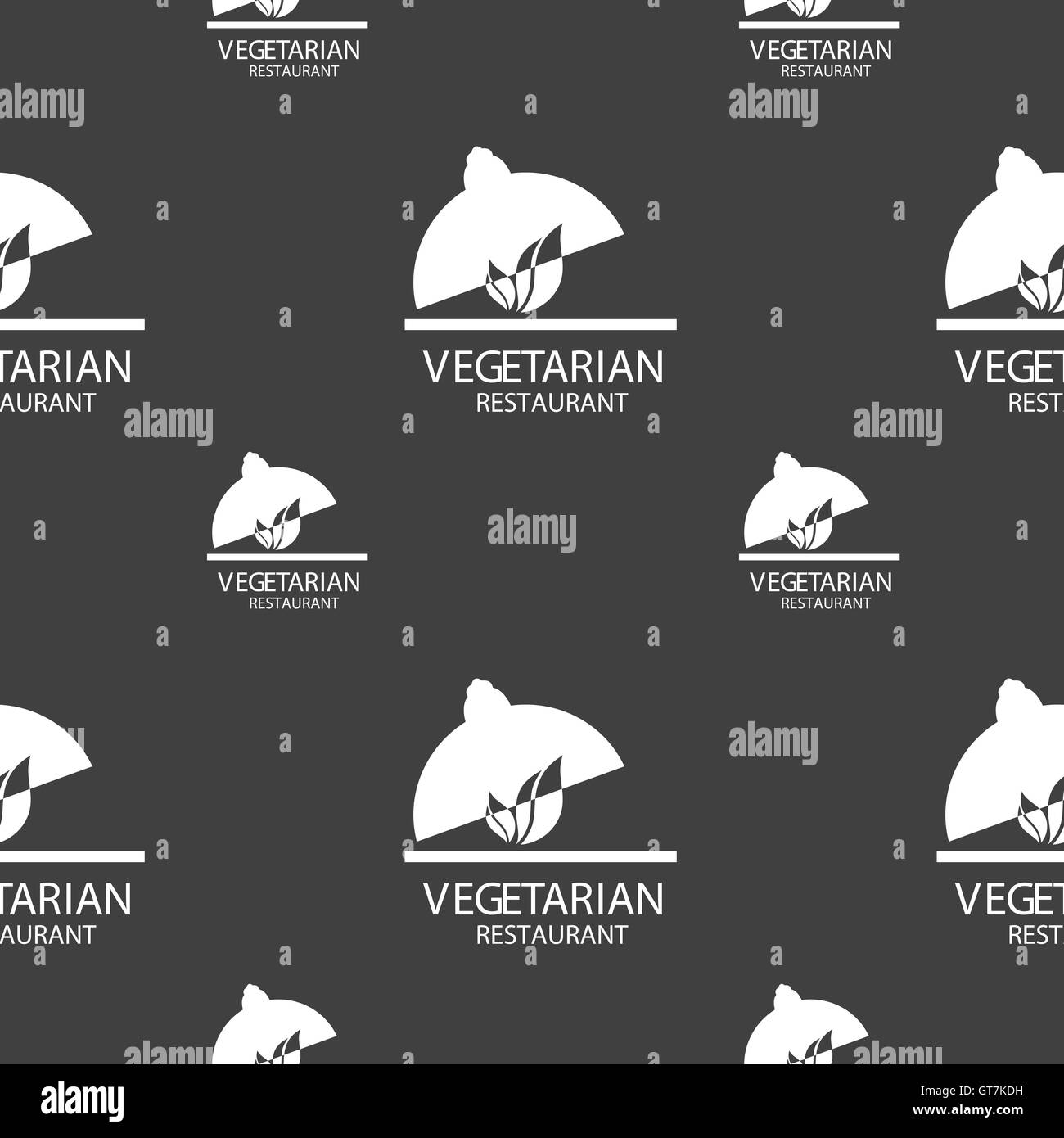vegetarian restaurant sign. Seamless pattern on a gray background ...