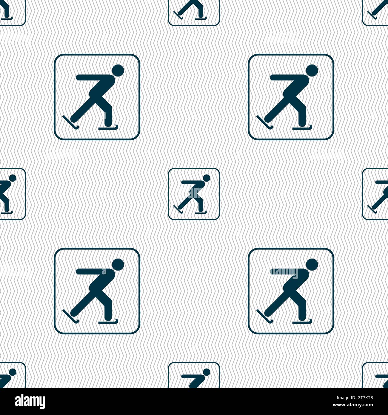 Ice skating sign. Seamless pattern with geometric texture. Vector Stock ...