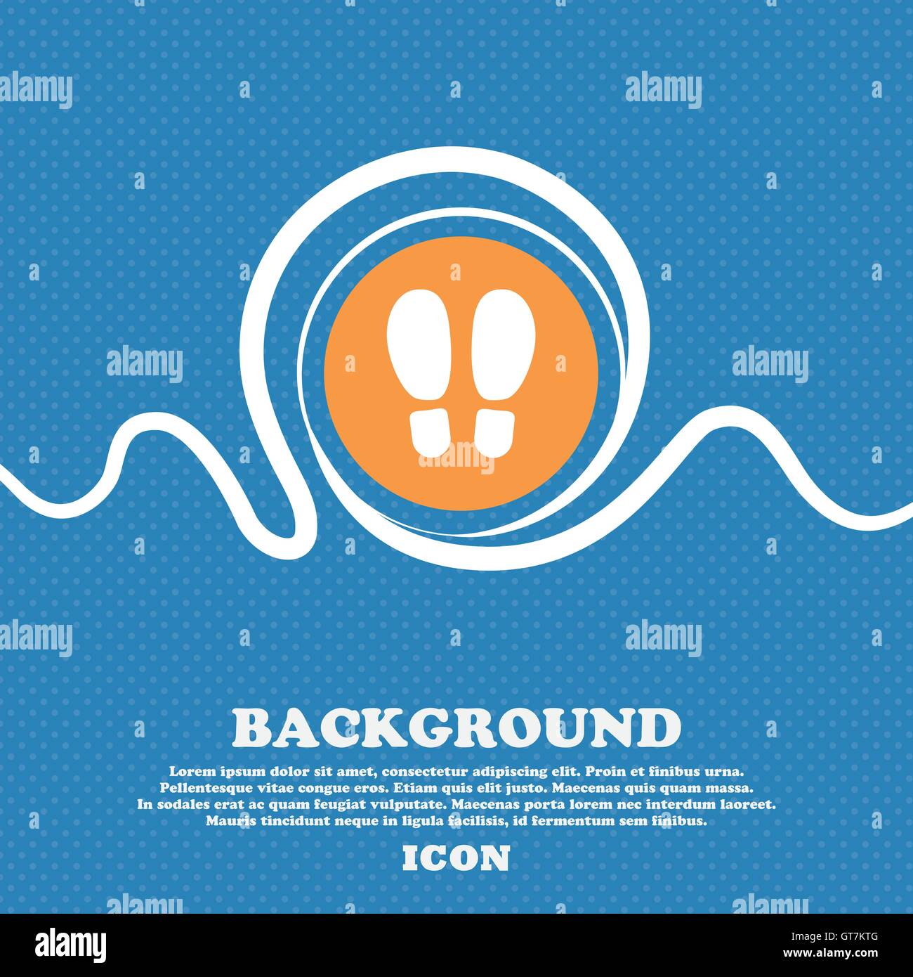 Food step Icon sign. Blue and white abstract background flecked with ...