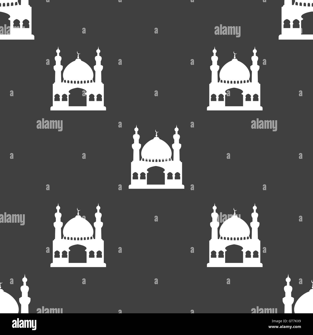 Turkish architecture, mosque sign. Seamless pattern on a gray ...