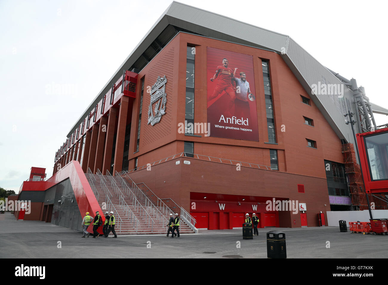A general view of the new Anfield Main Stand where two public areas ...