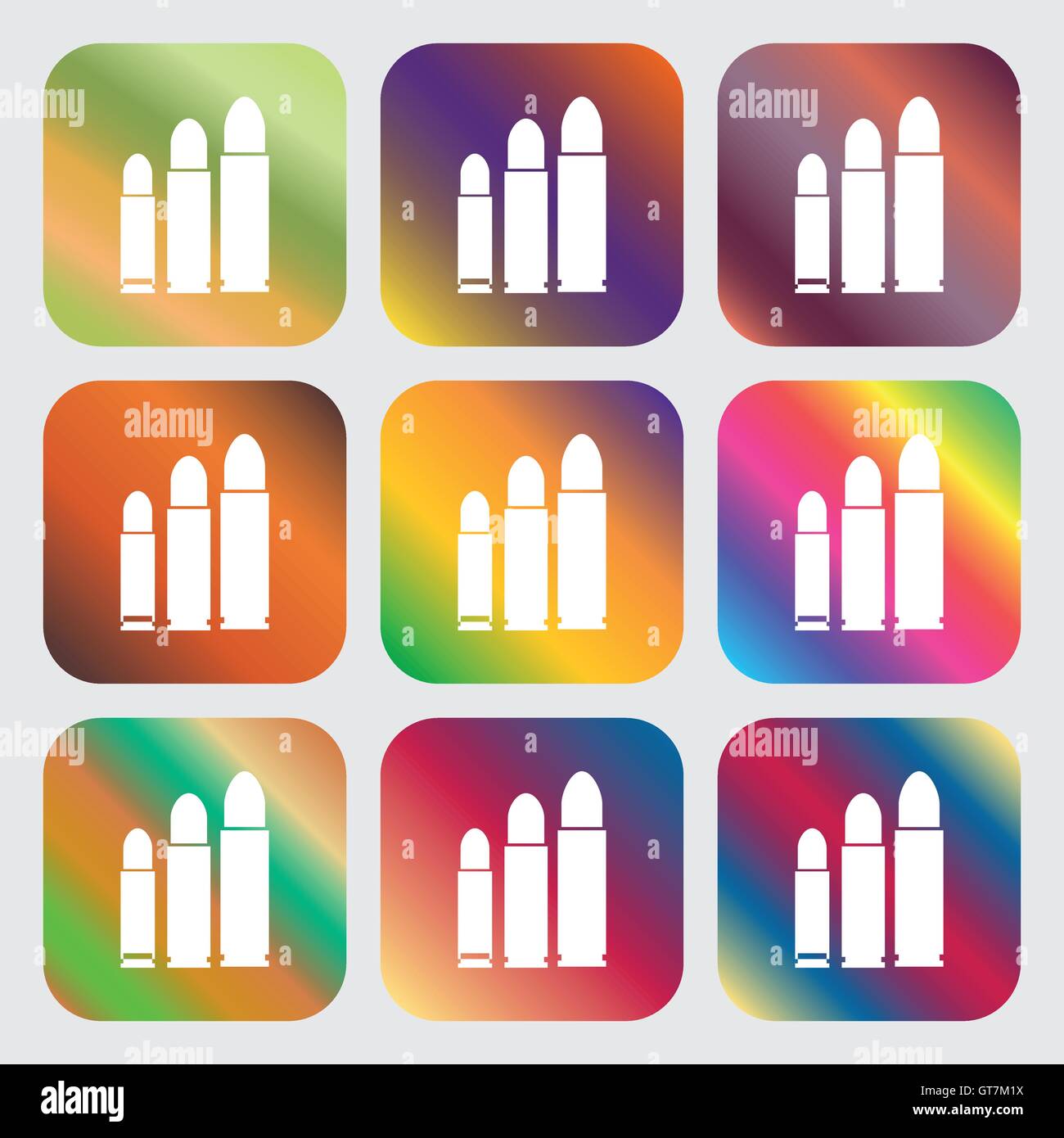 bullet Icon . Nine buttons with bright gradients for beautiful design ...