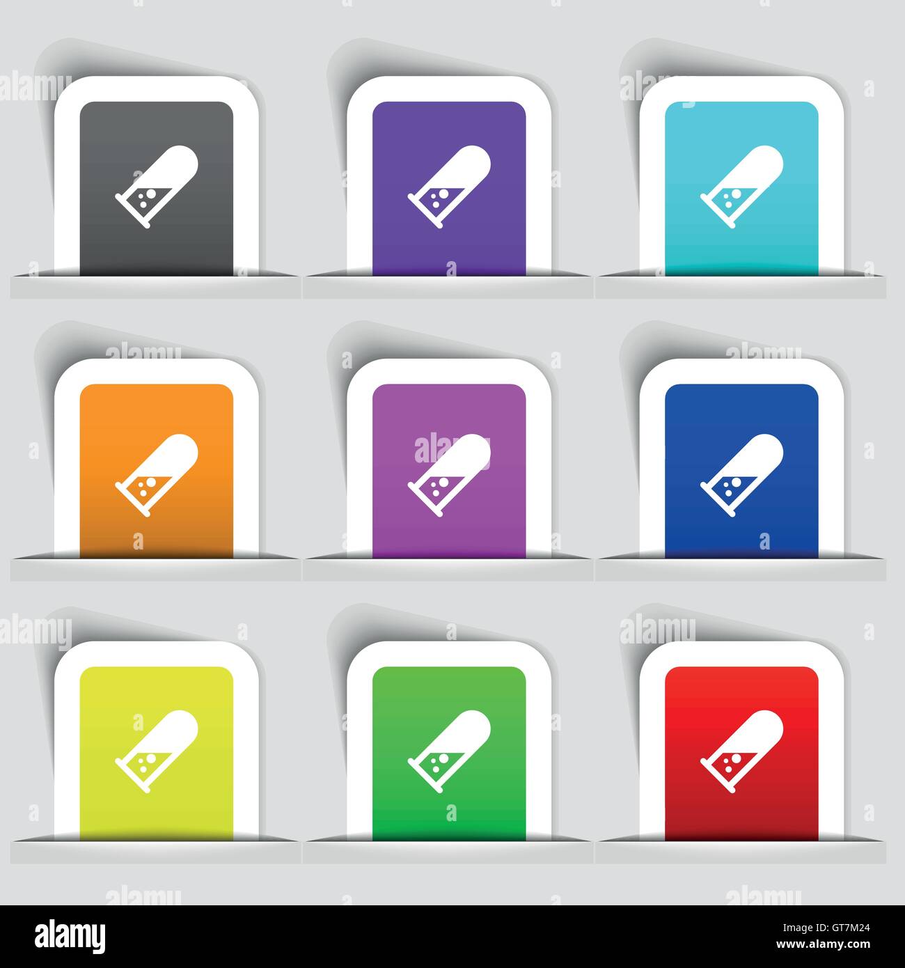 chemistry icon sign. Set of multicolored modern labels for your design ...