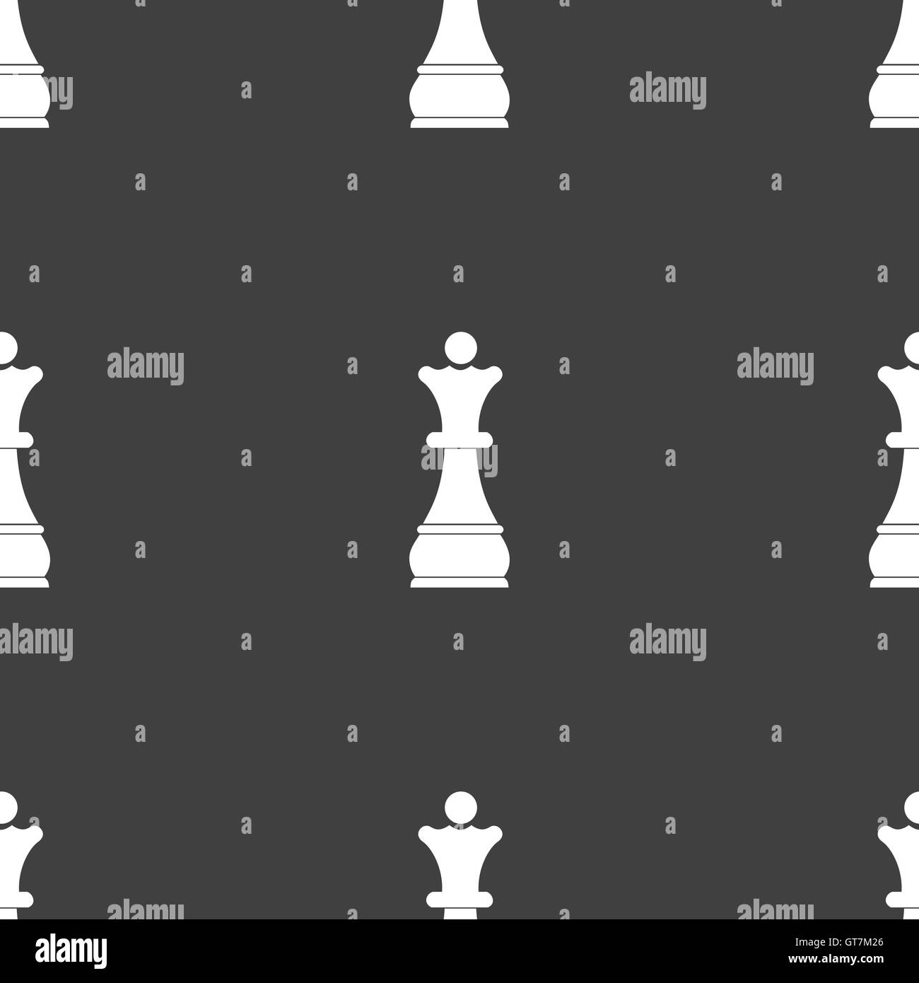 Chess Queen sign. Seamless pattern on a gray background. Vector Stock ...