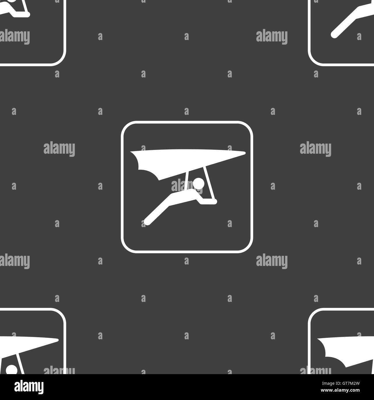 hang-gliding sign. Seamless pattern on a gray background. Vector Stock ...