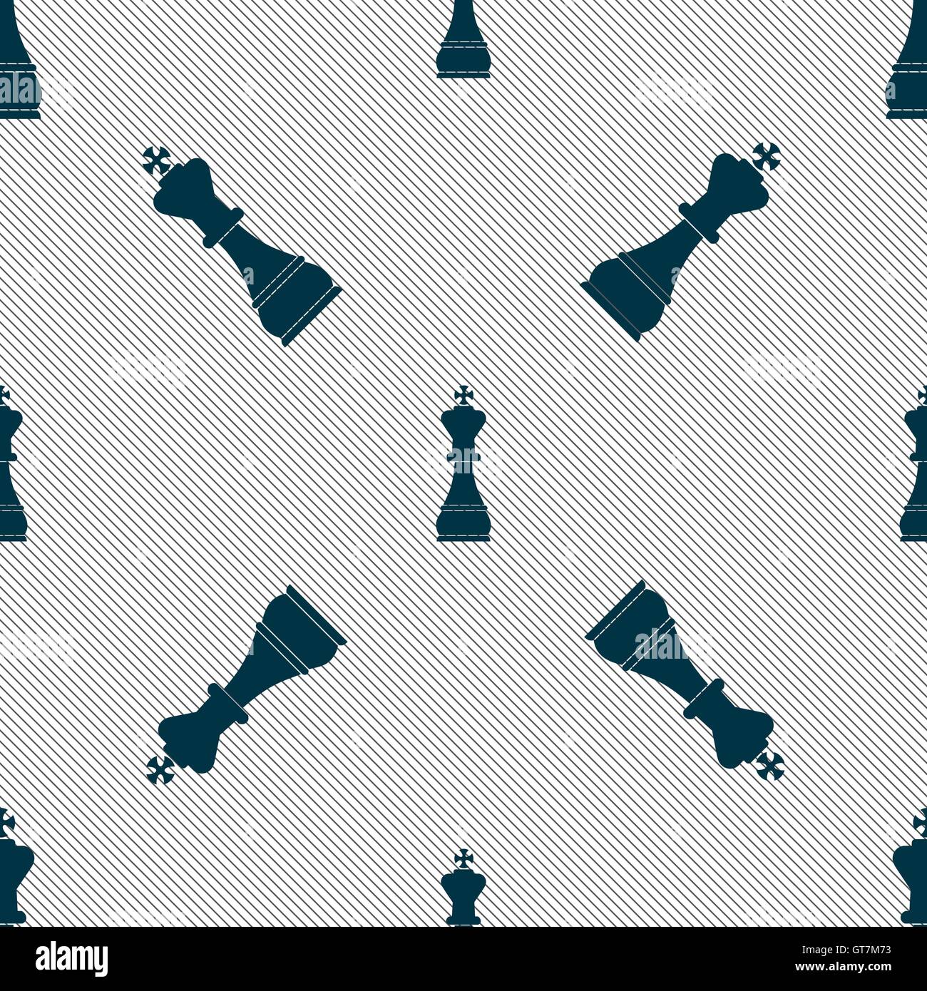 Chess king sign. Seamless pattern with geometric texture. Vector Stock ...