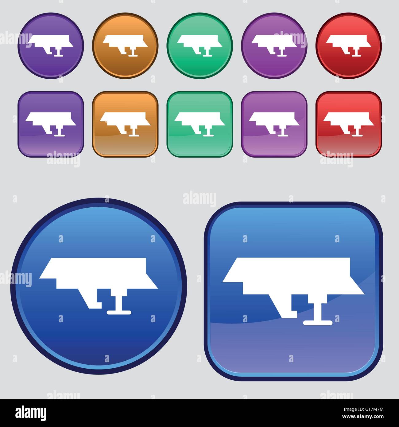 Ships, boats, cargo icon sign. A set of twelve vintage buttons for your ...