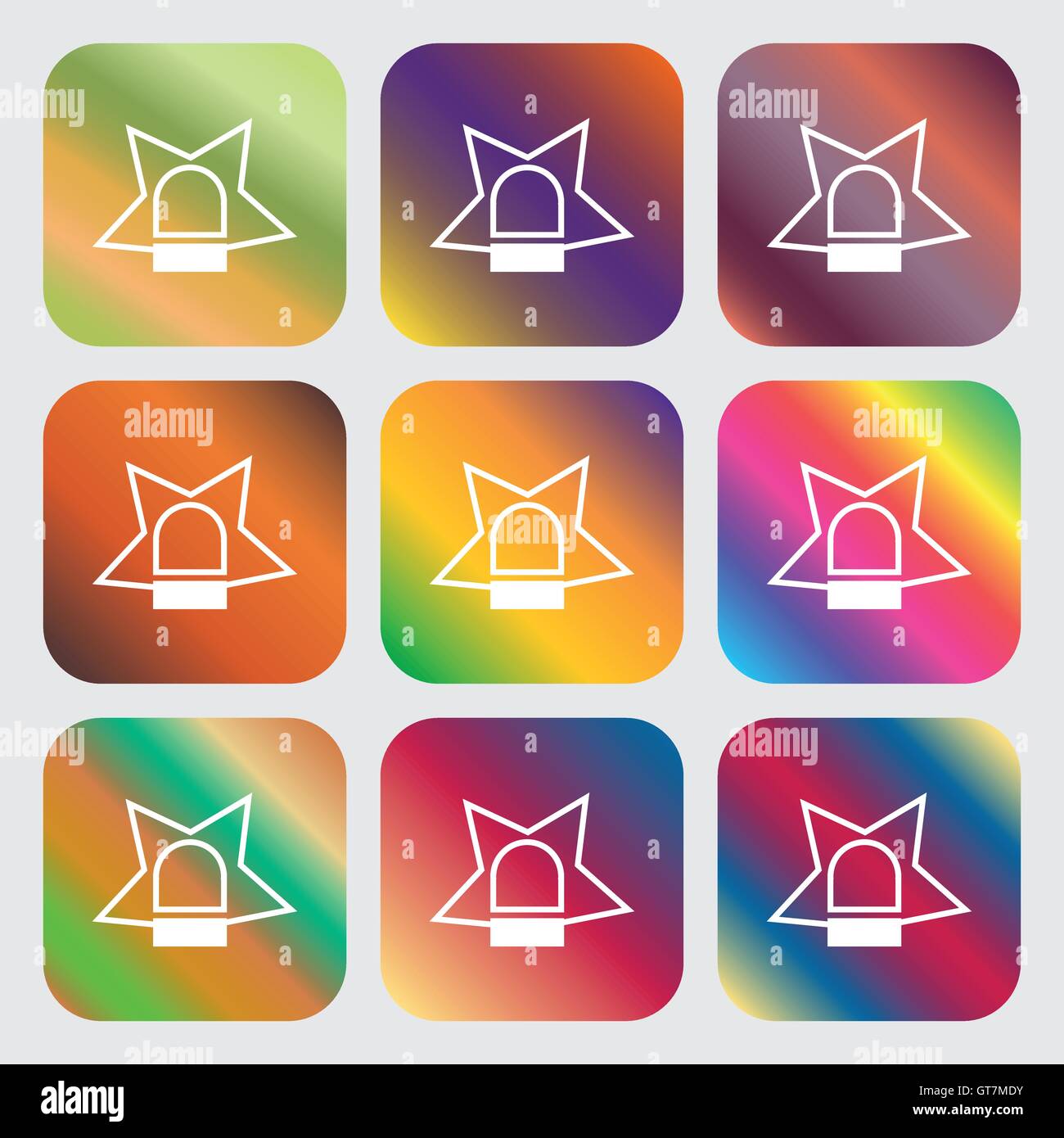 Police single icon . Nine buttons with bright gradients for beautiful ...