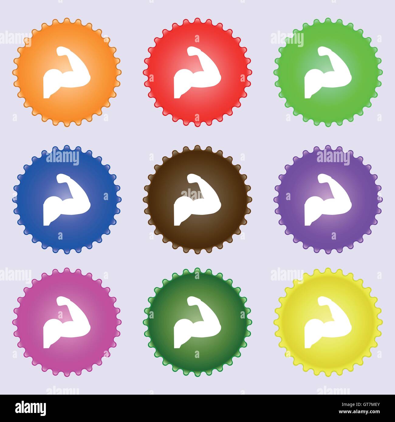 Biceps strong arm. Muscle icon sign. Big set of colorful, diverse, high ...