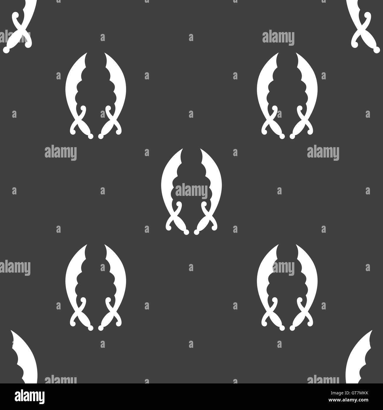Saber sign. Seamless pattern on a gray background. Vector Stock Vector ...