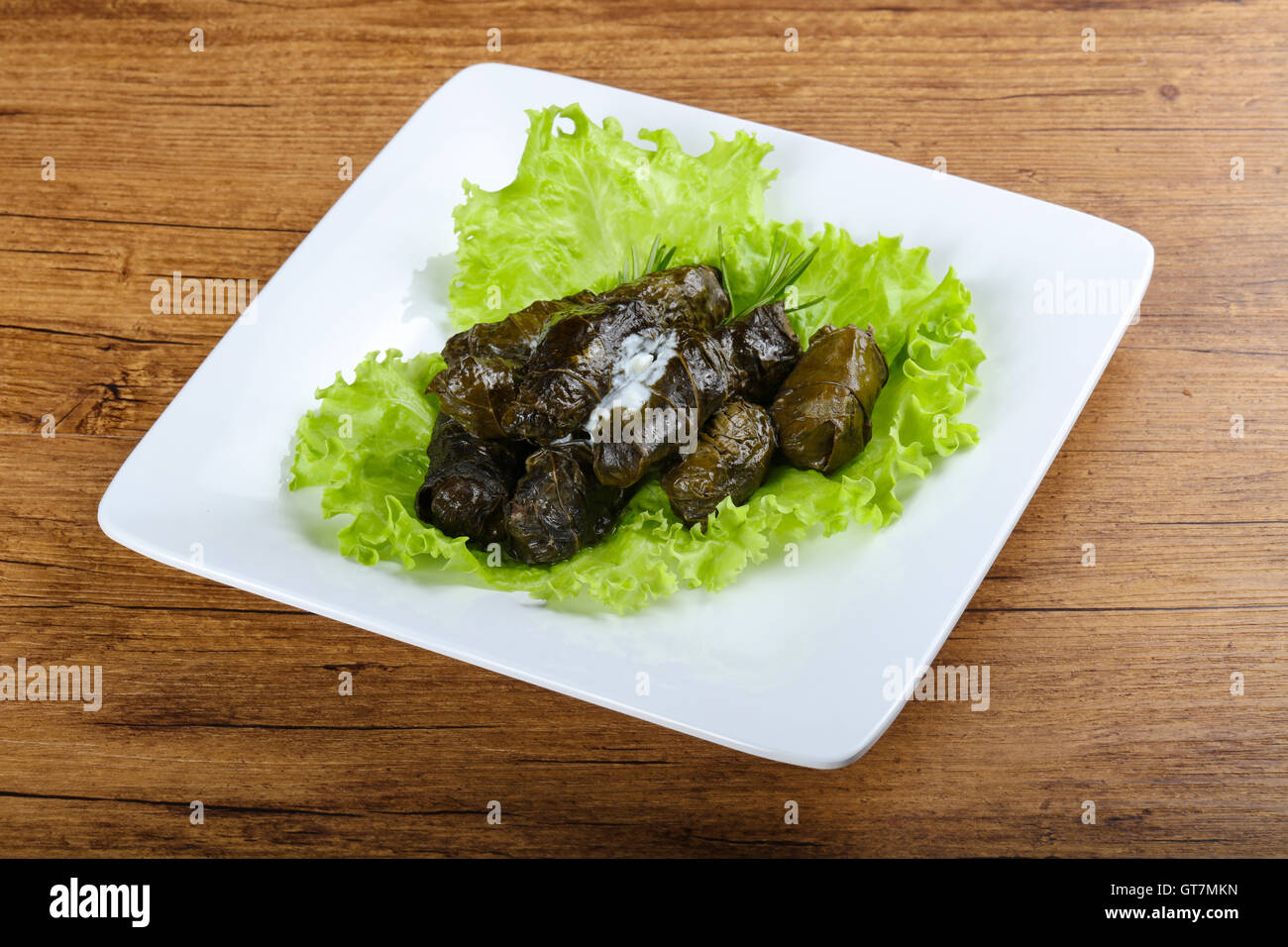 Dolma - stuffed meat in grape leaves Stock Photo - Alamy