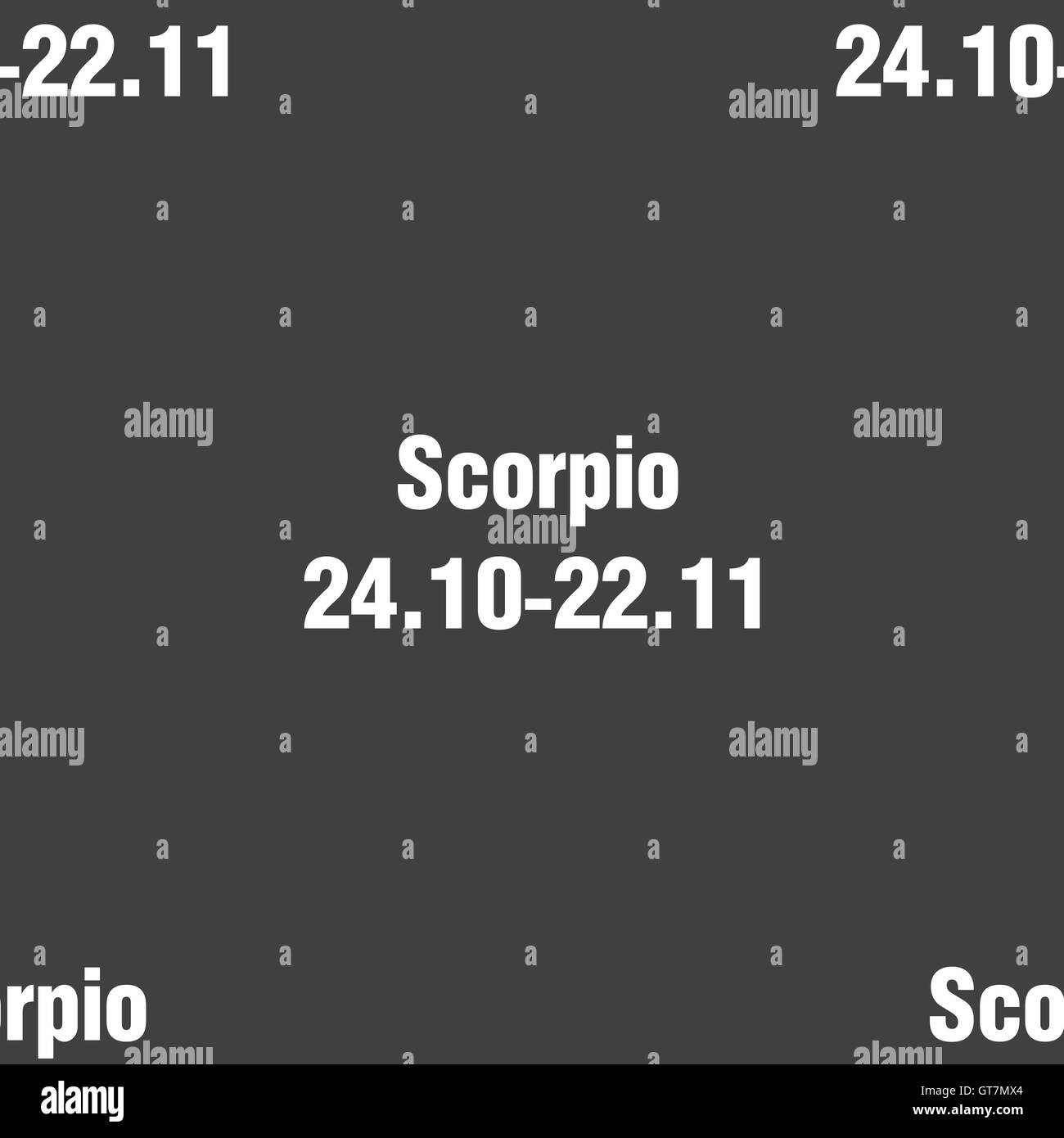 Scorpio sign. Seamless pattern on a gray background. Vector Stock ...