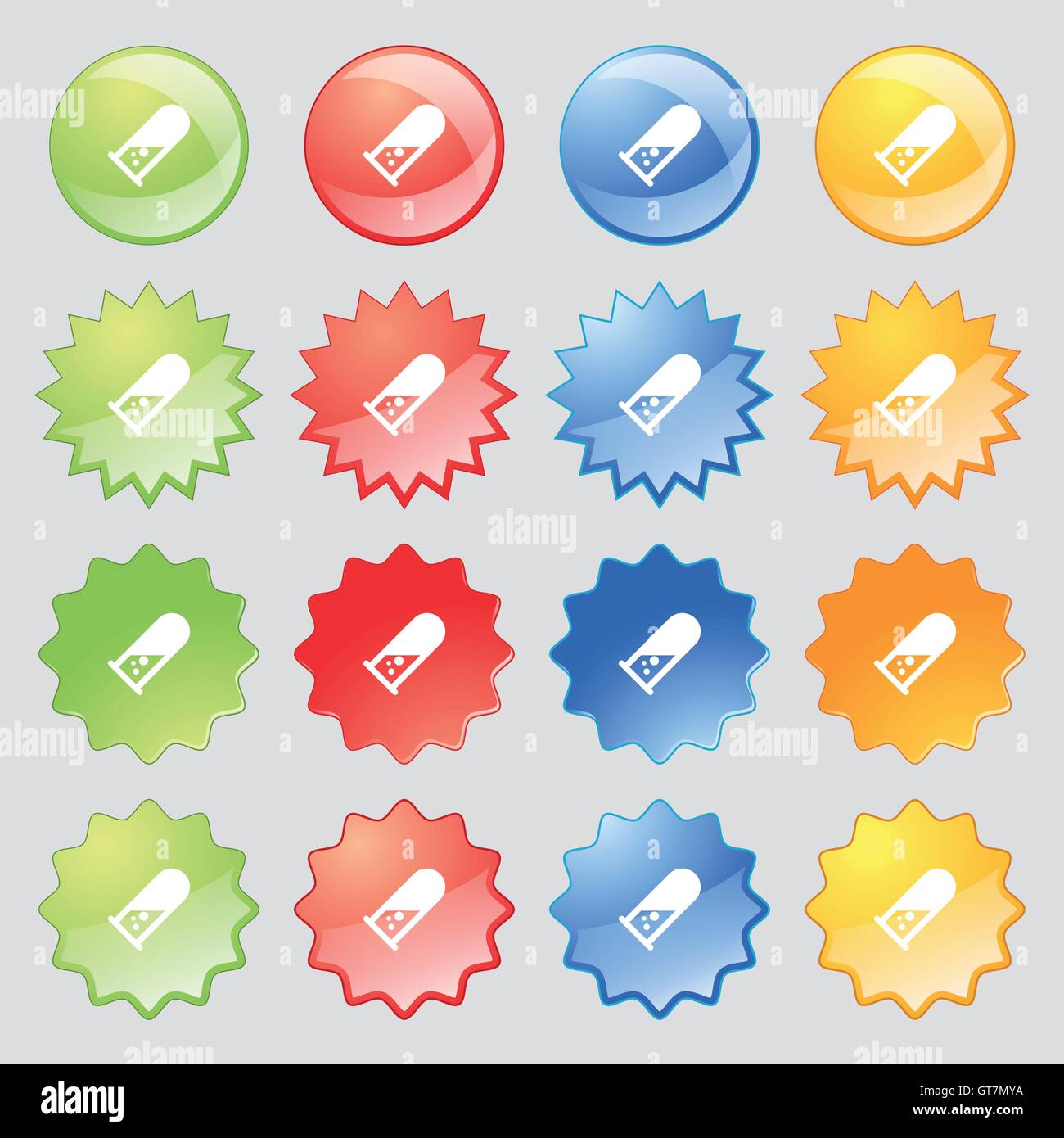 chemistry icon sign. Big set of 16 colorful modern buttons for your ...