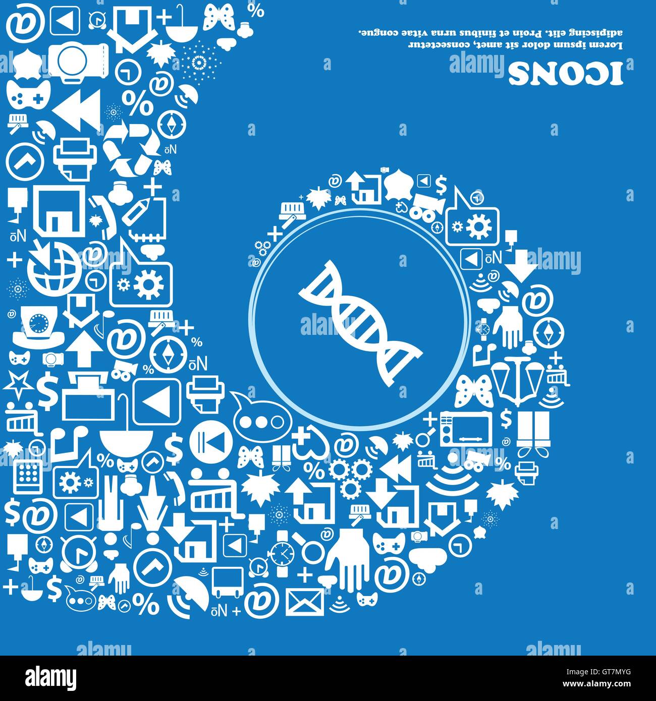 DNA icon . Nice set of beautiful icons twisted spiral into the center ...