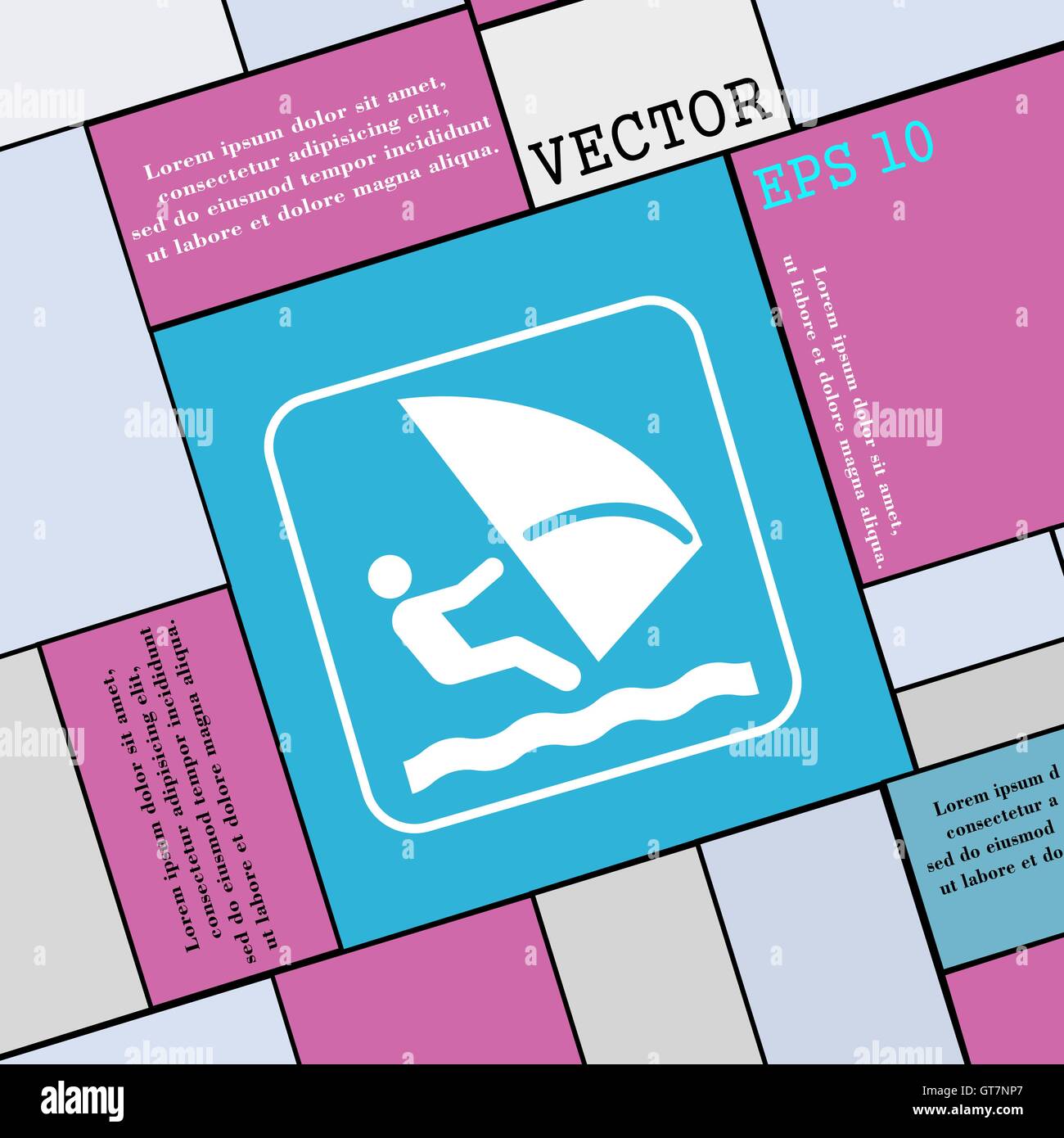 Windsurfing icon sign. Modern flat style for your design. Vector Stock ...