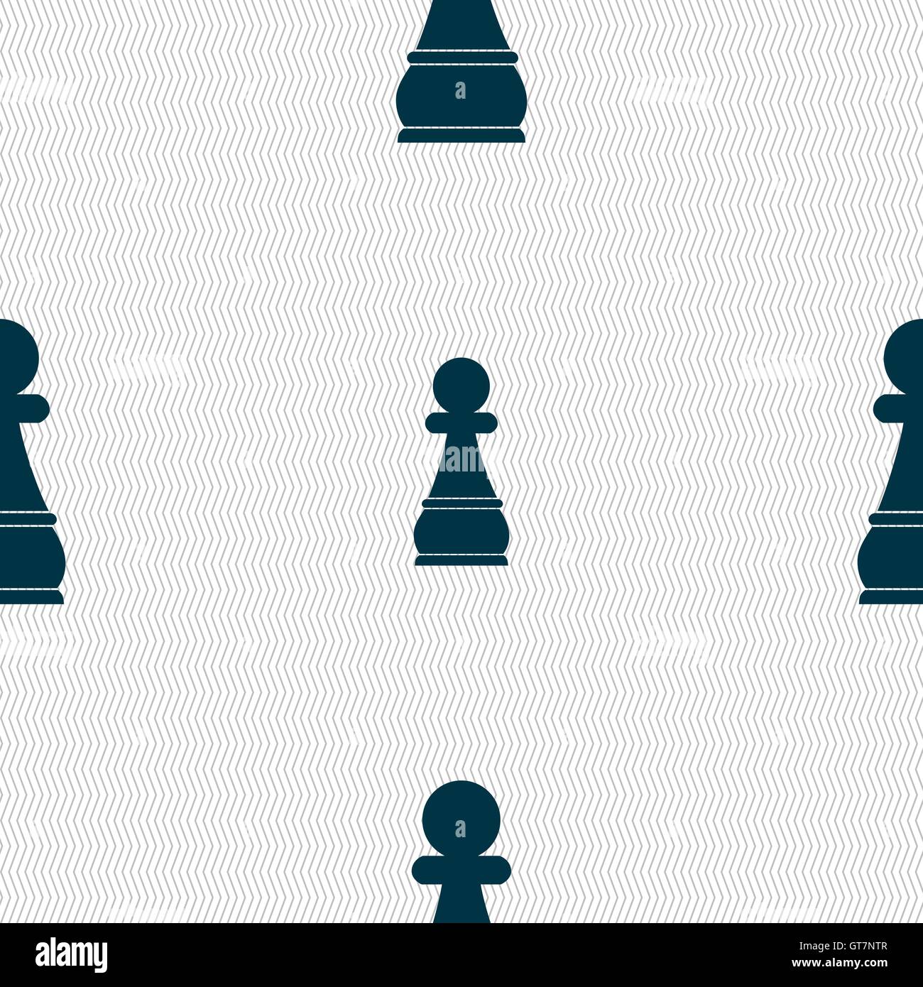 Chess Pawn sign. Seamless pattern with geometric texture. Vector Stock ...