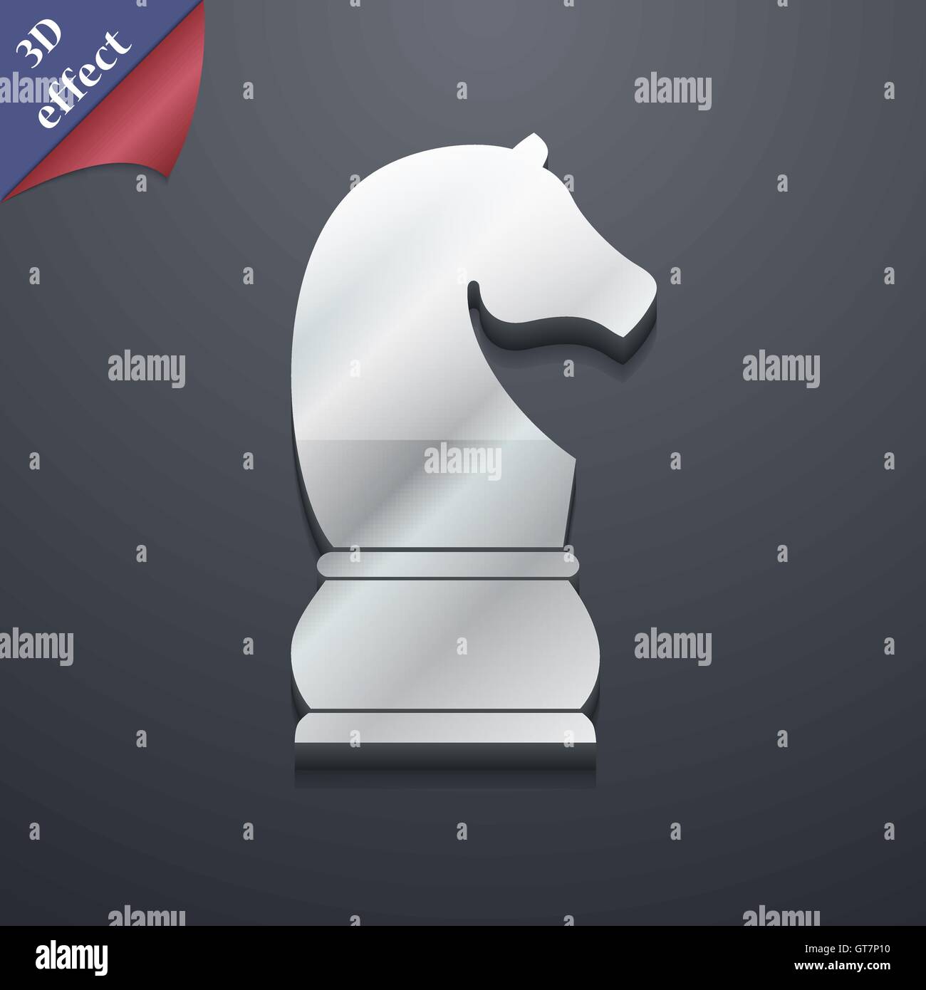 Chess knight icon symbol. 3D style. Trendy, modern design with space ...