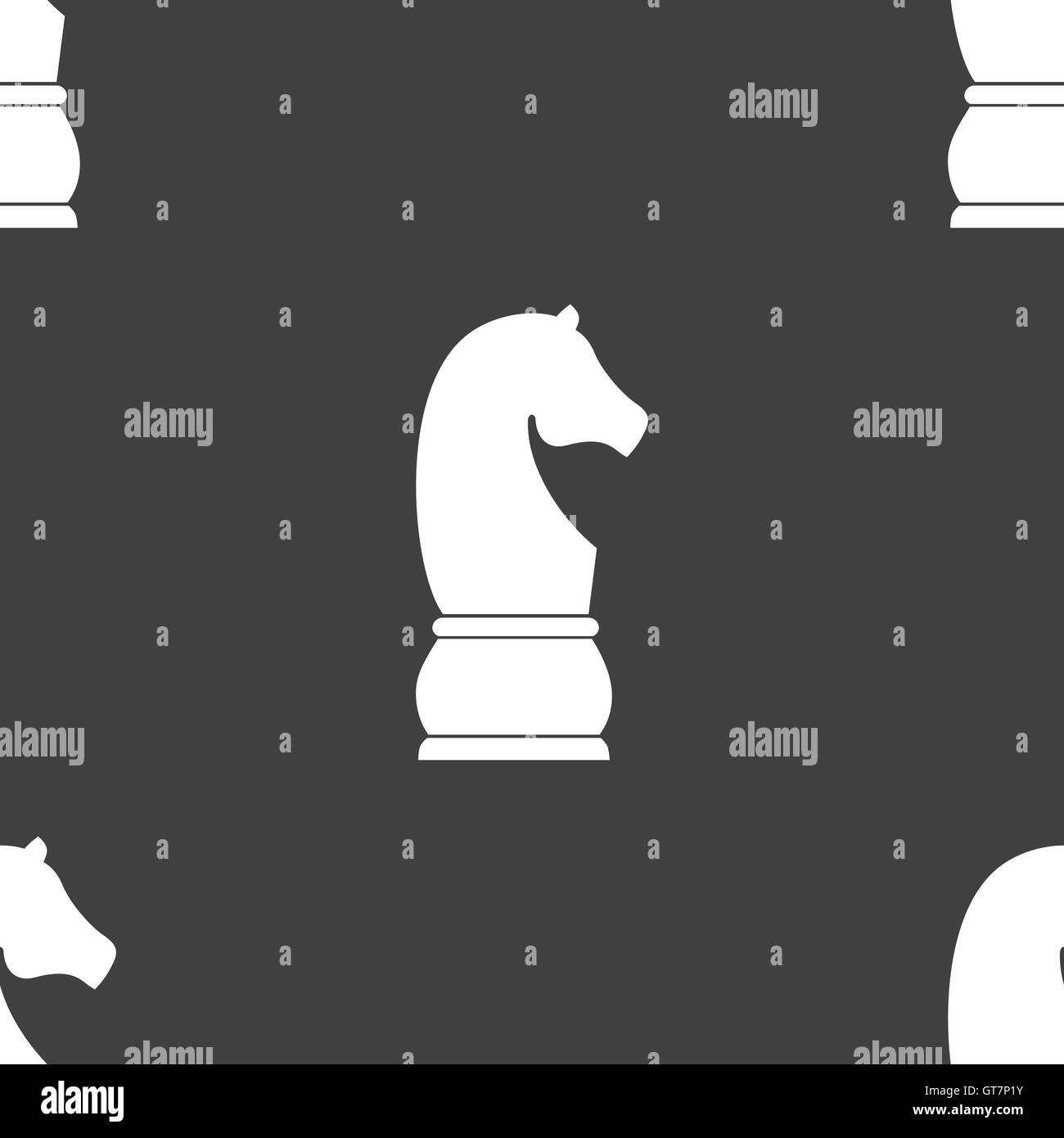 Chess knight icon. sign. Seamless pattern on a gray background. Vector ...