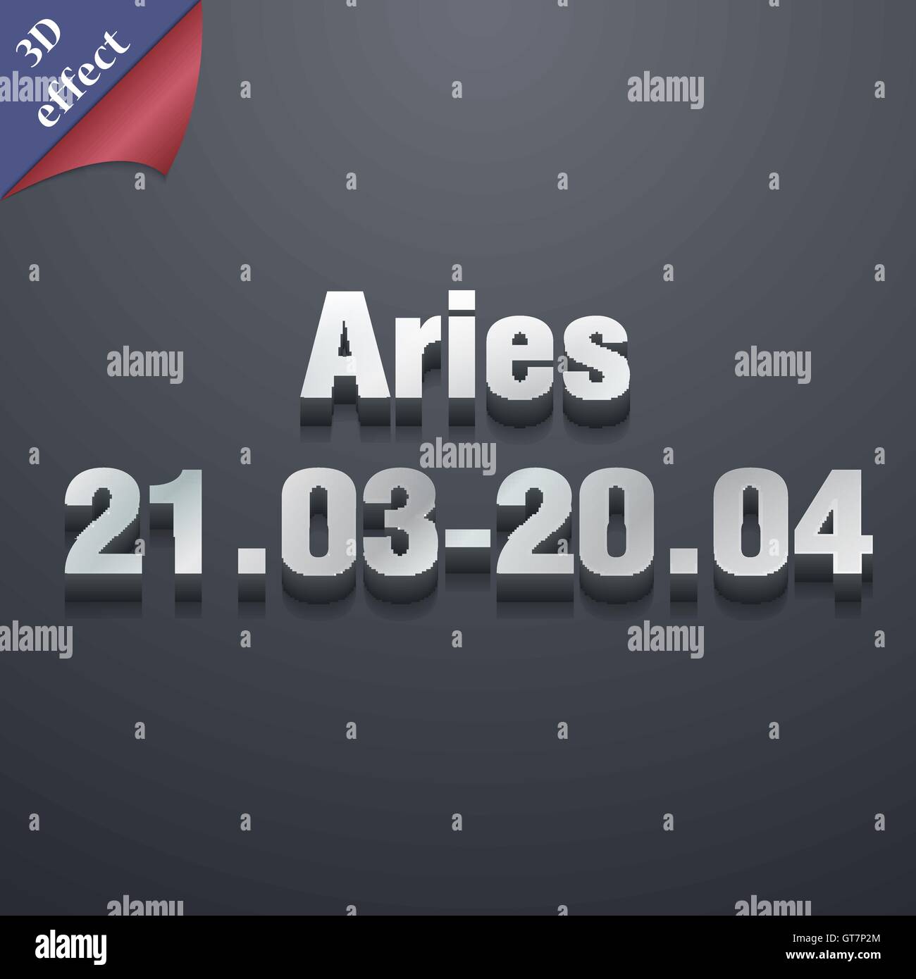 Decorative Zodiac Aries icon symbol. 3D style. Trendy, modern design ...