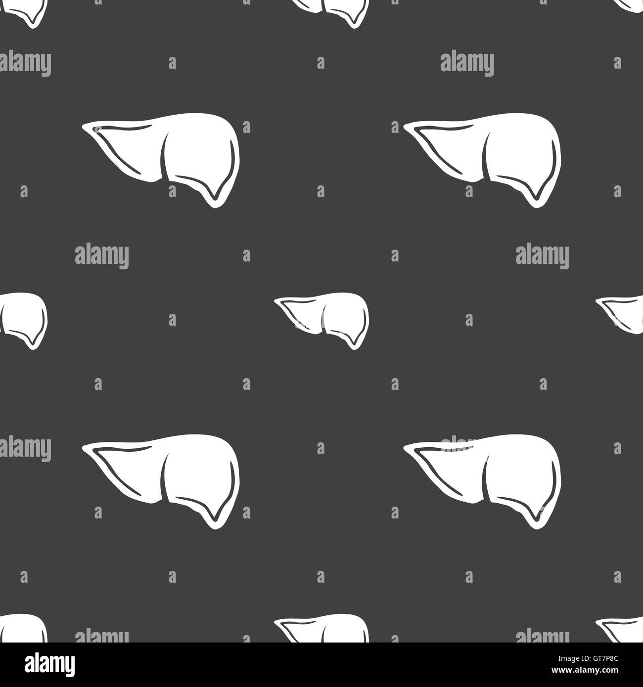 Liver sign. Seamless pattern on a gray background. Vector Stock Vector ...