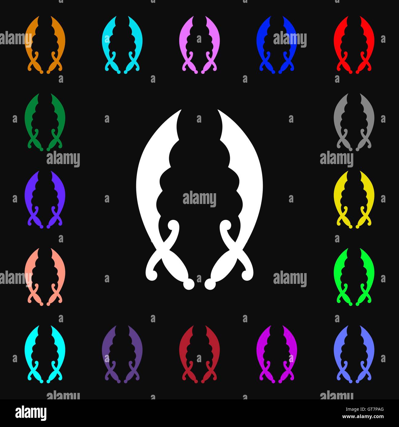 Saber icon sign. Lots of colorful symbols for your design. Vector Stock ...