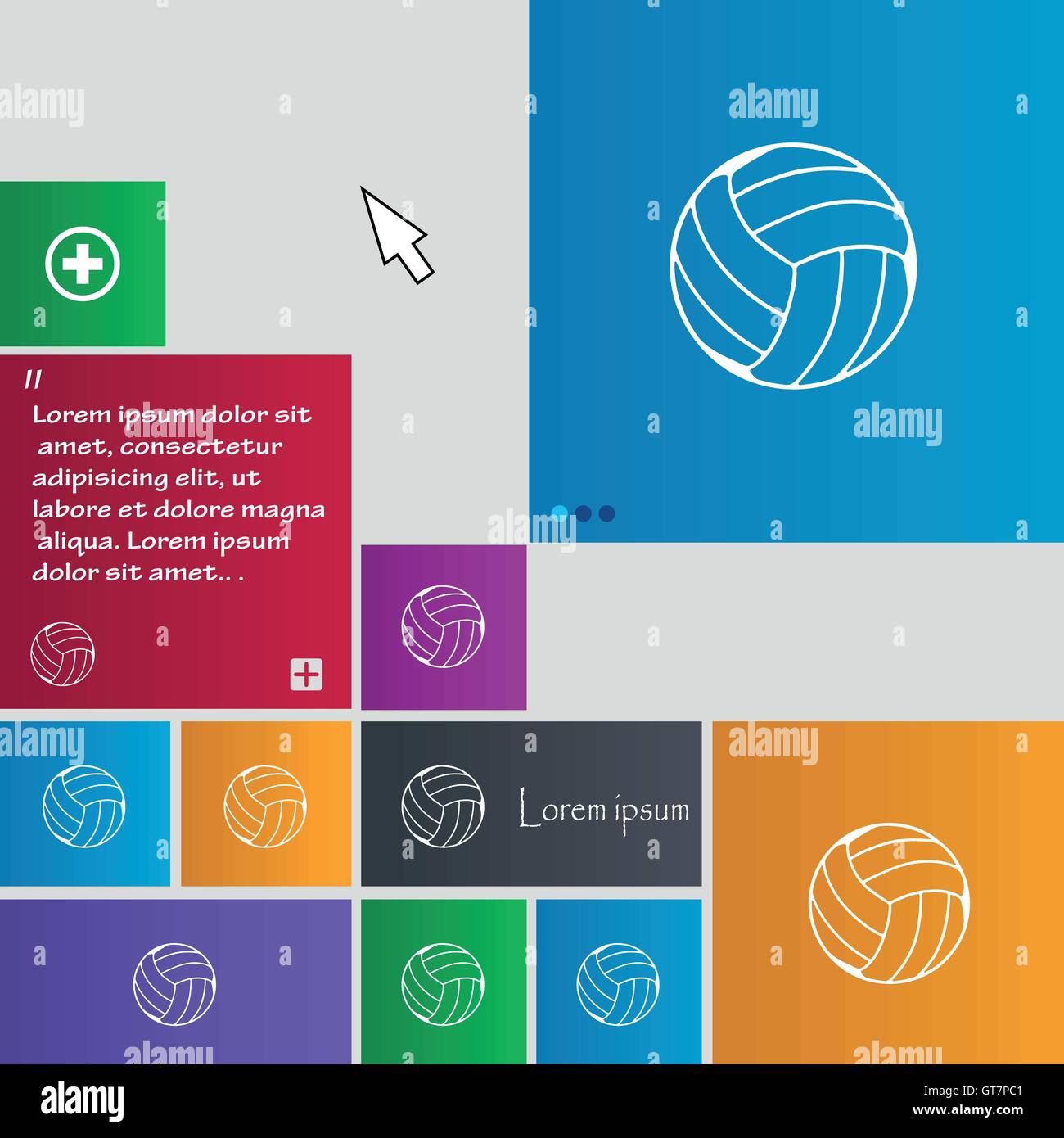 Volleyball icon sign. buttons. Modern interface website buttons with ...