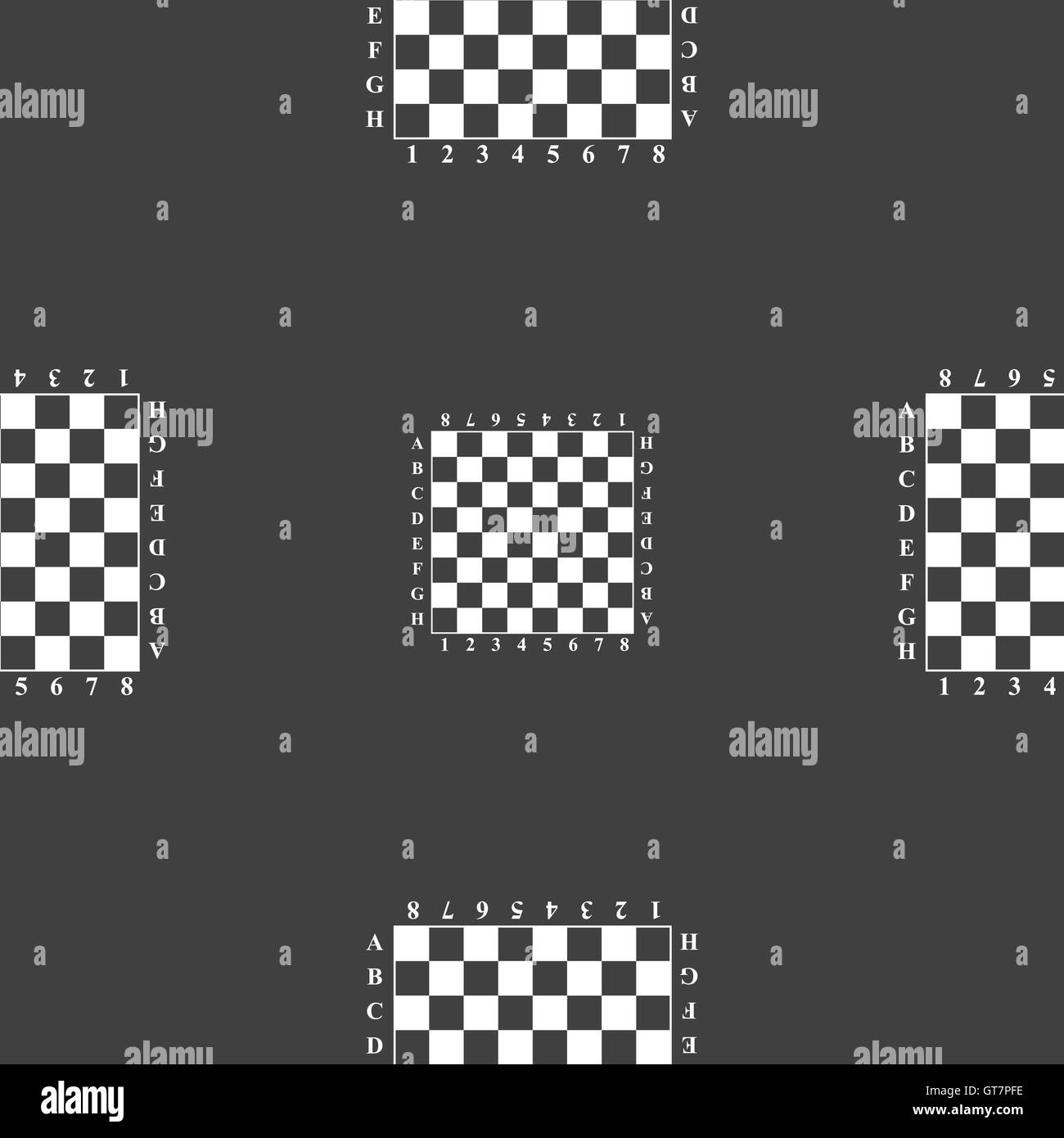 Modern Chess board sign. Seamless pattern on a gray background. Vector ...