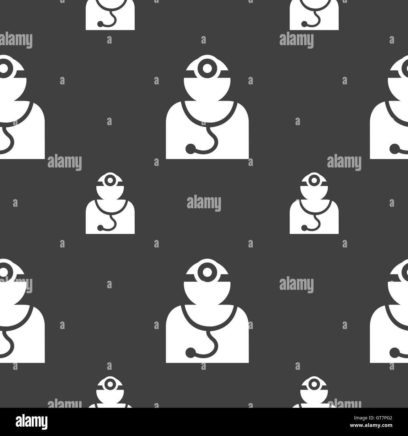 With a stethoscope around his neck Stock Vector Images - Alamy