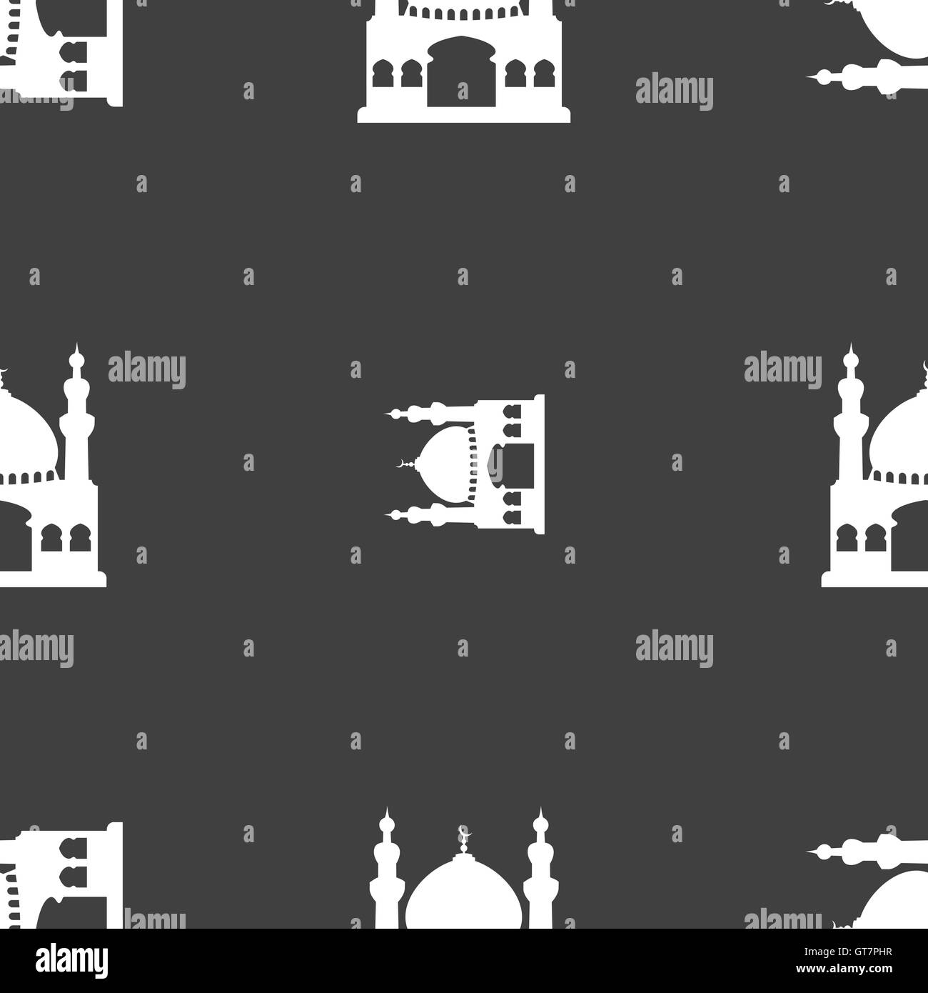 Turkish architecture, mosque sign. Seamless pattern on a gray ...
