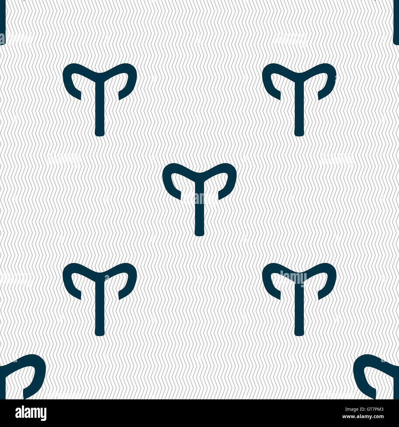 Decorative Zodiac Aries sign. Seamless pattern with geometric texture ...