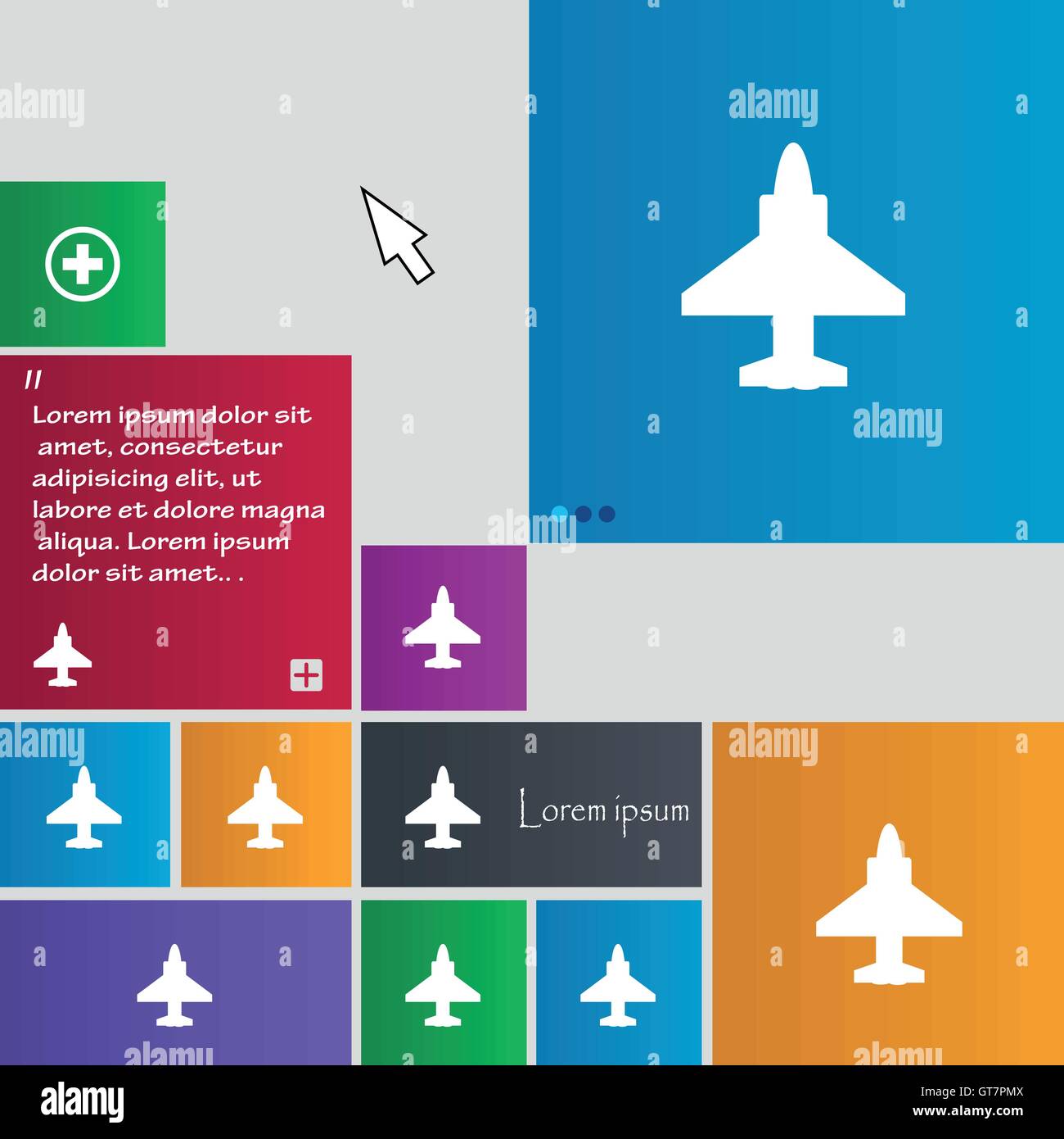 Aircraft or Airplane Icon sign. buttons. Modern interface website ...