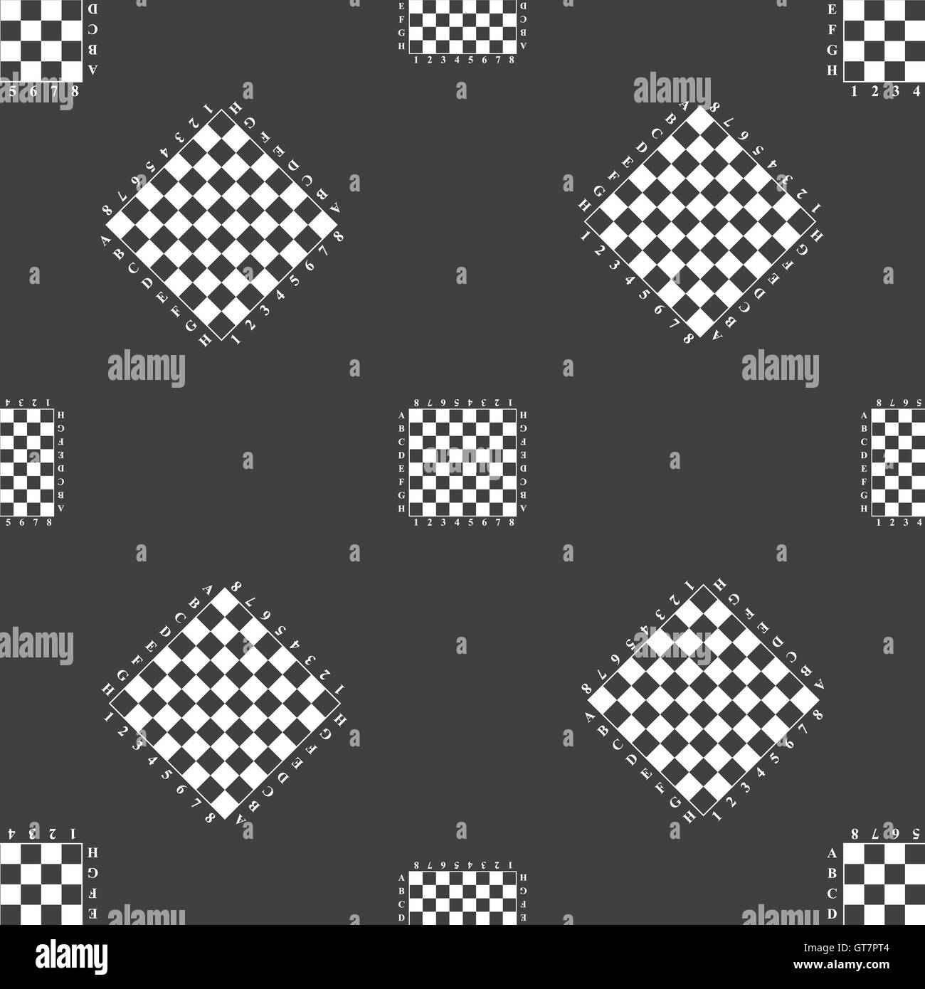 Modern Chess board sign. Seamless pattern on a gray background. Vector ...