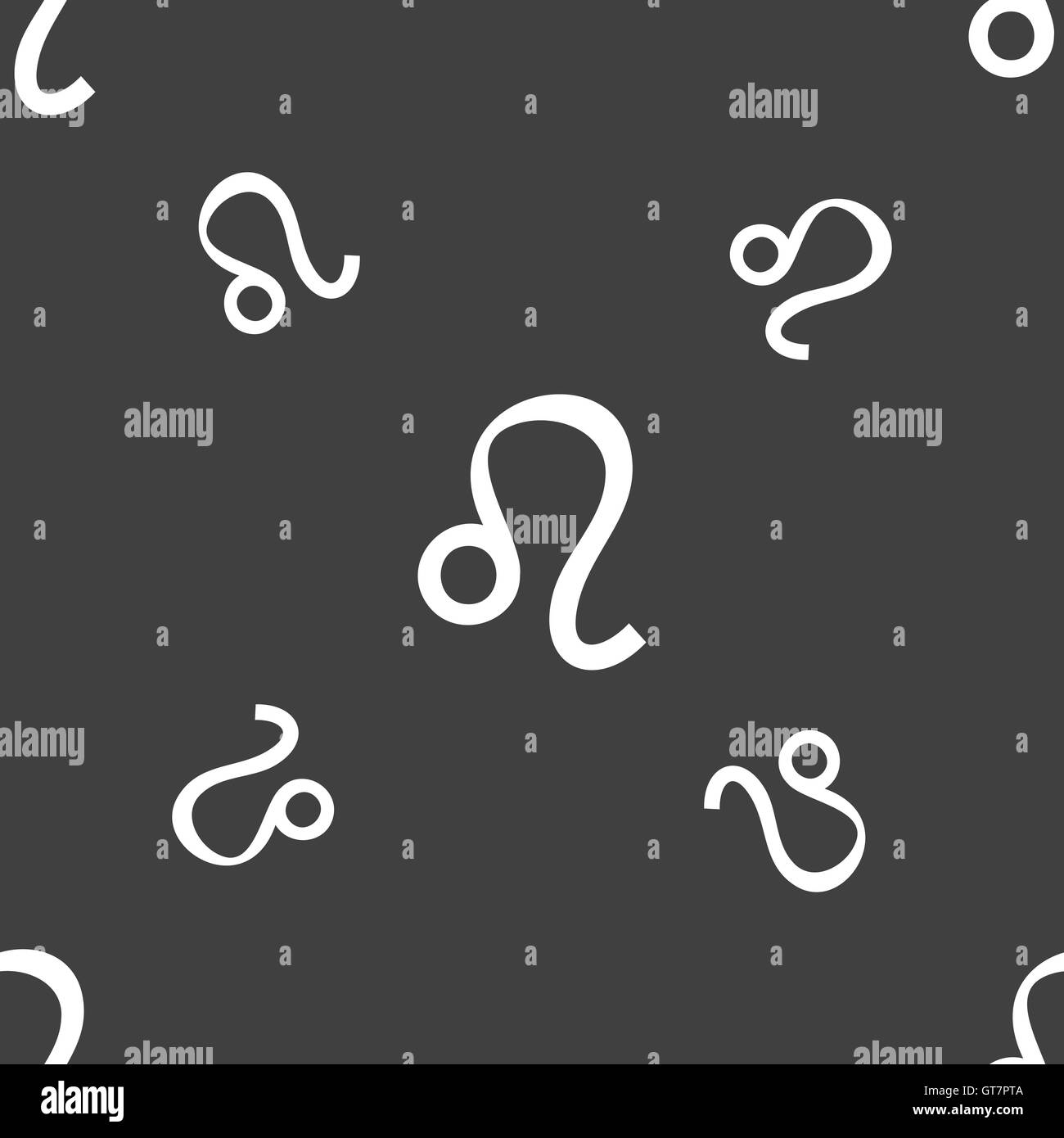 Leo zodiac sign. Seamless pattern on a gray background. Vector Stock ...