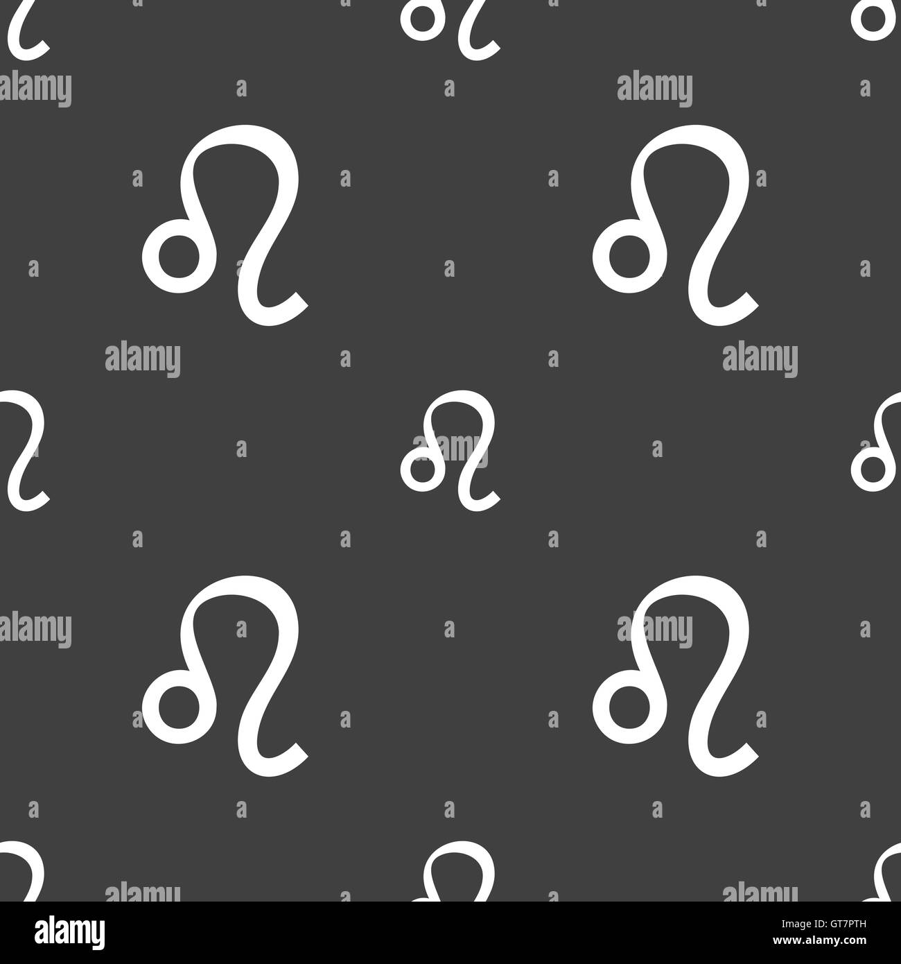Leo zodiac sign. Seamless pattern on a gray background. Vector Stock ...