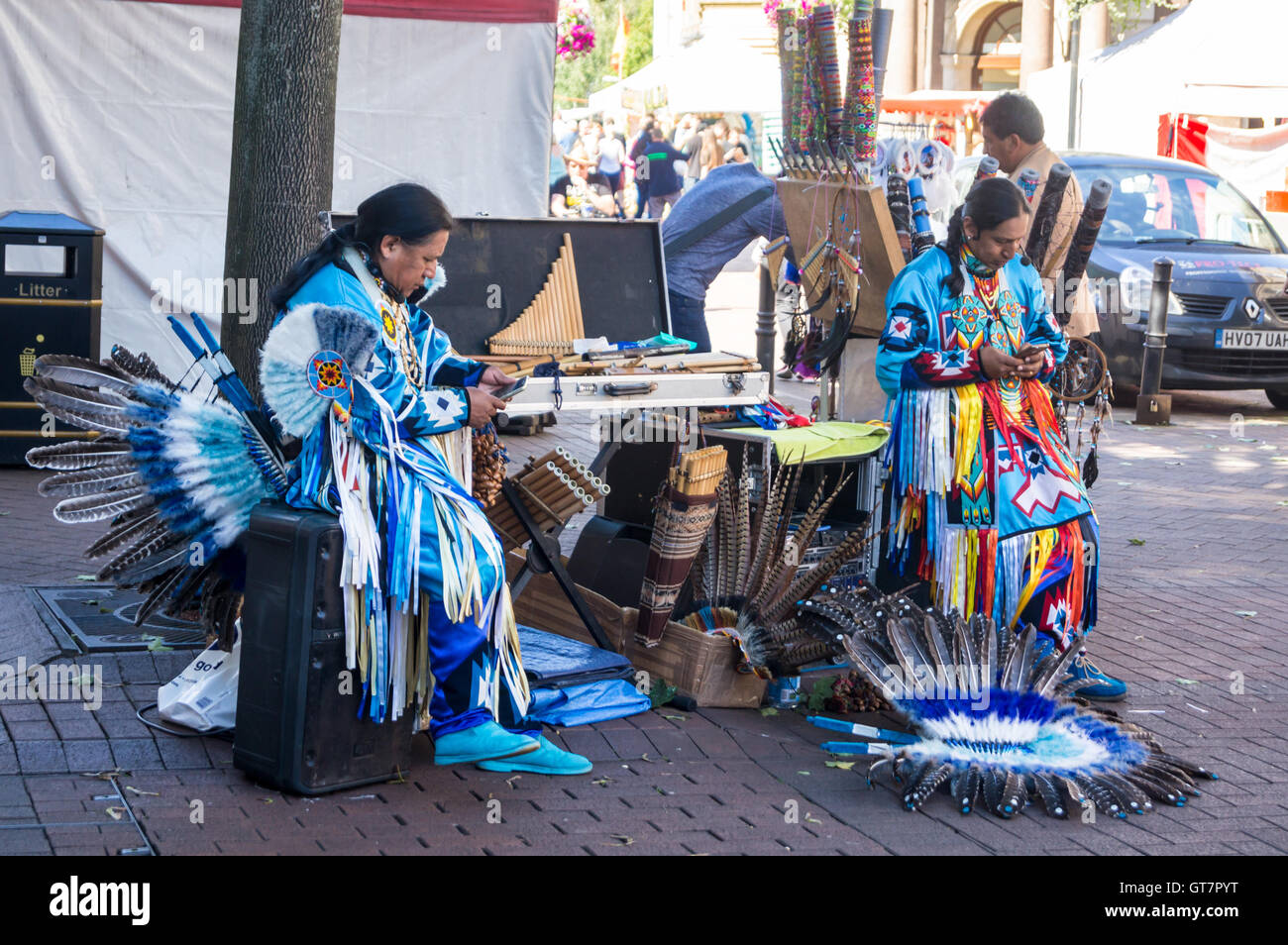American Indian Street Performer