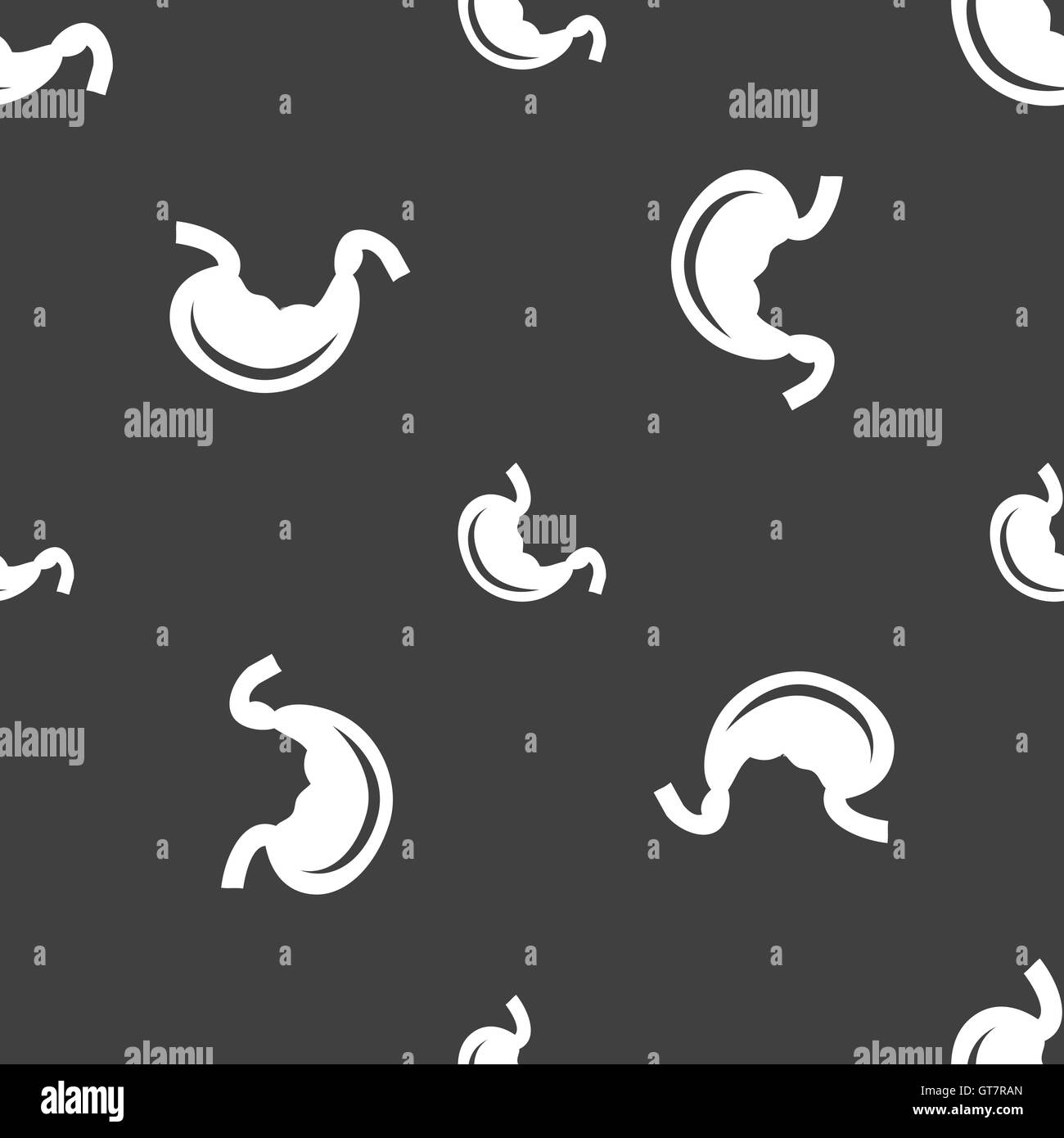Stomach sign. Seamless pattern on a gray background. Vector Stock ...