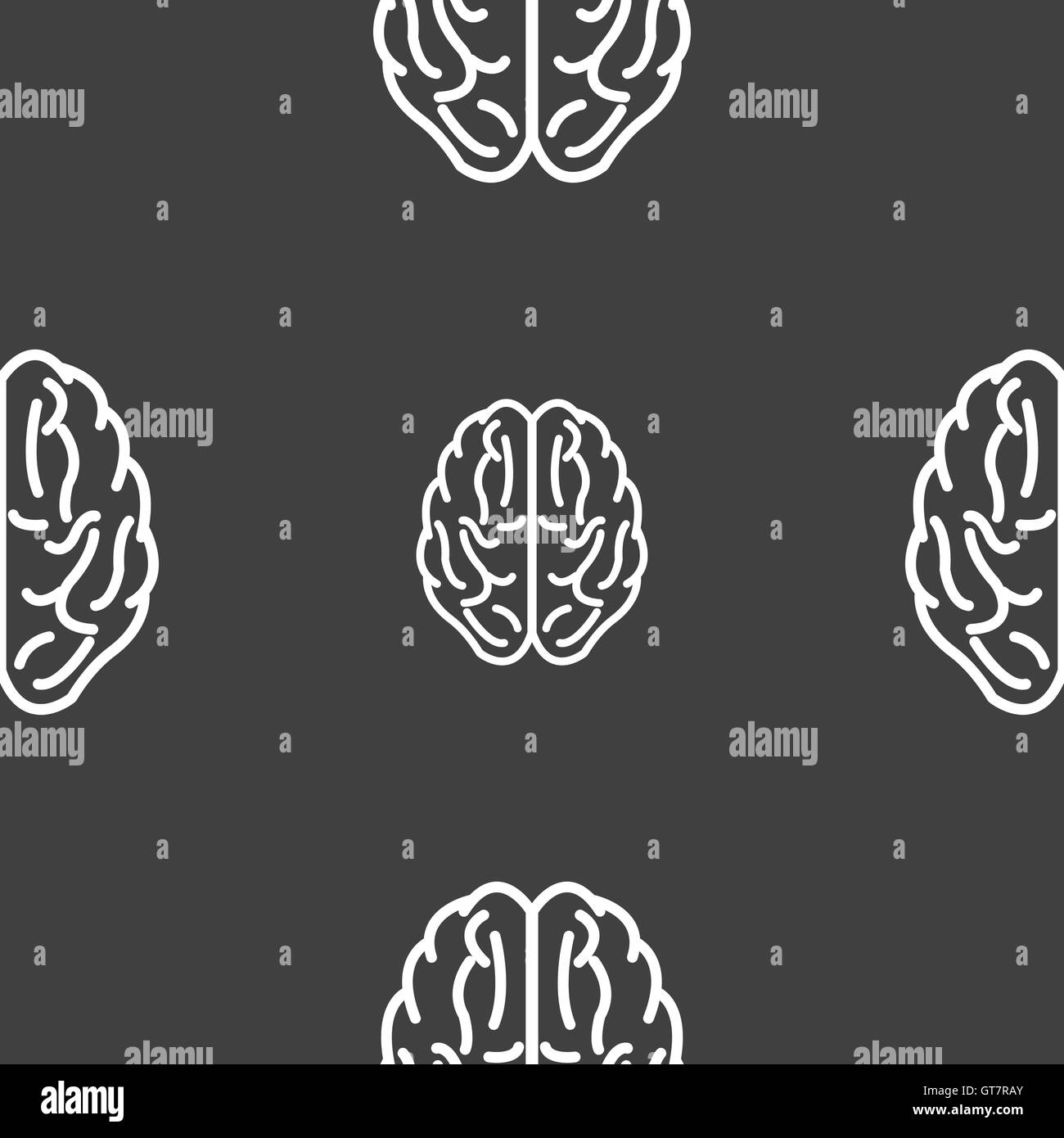 Brain sign. Seamless pattern on a gray background. Vector Stock Vector ...