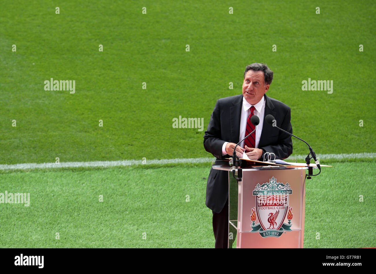 Tom Werner, Chairman of Liverpool during the opening of the Anfield ...