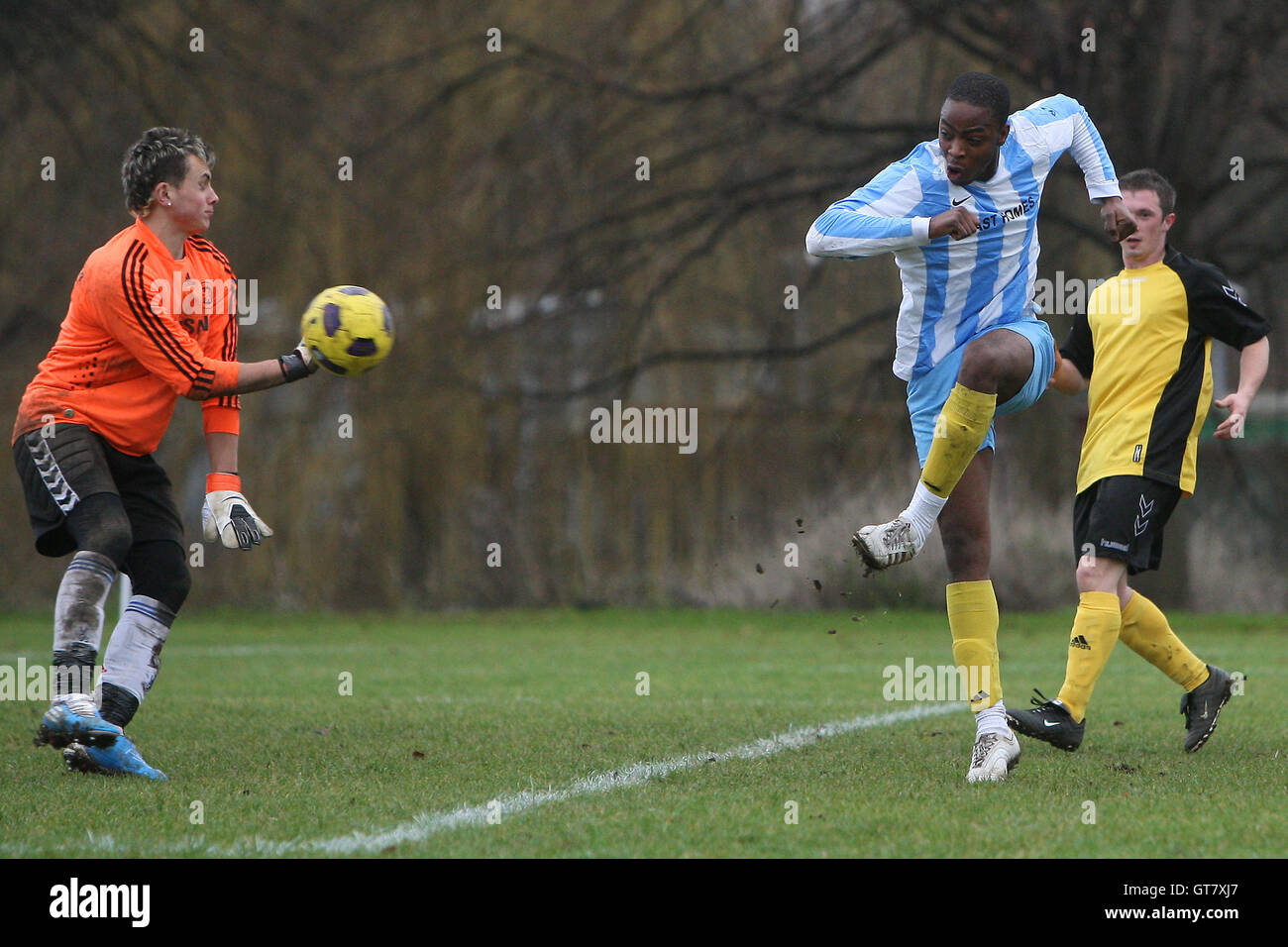 Vio Romania (yellow/black) vs Woodgrange Rovers (light blue/white ...