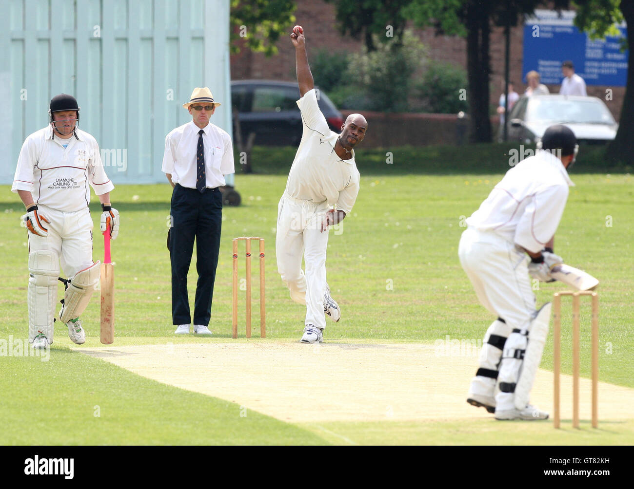 Ex-England cricketer Chris Lewis bowls his first ball on debut for ...