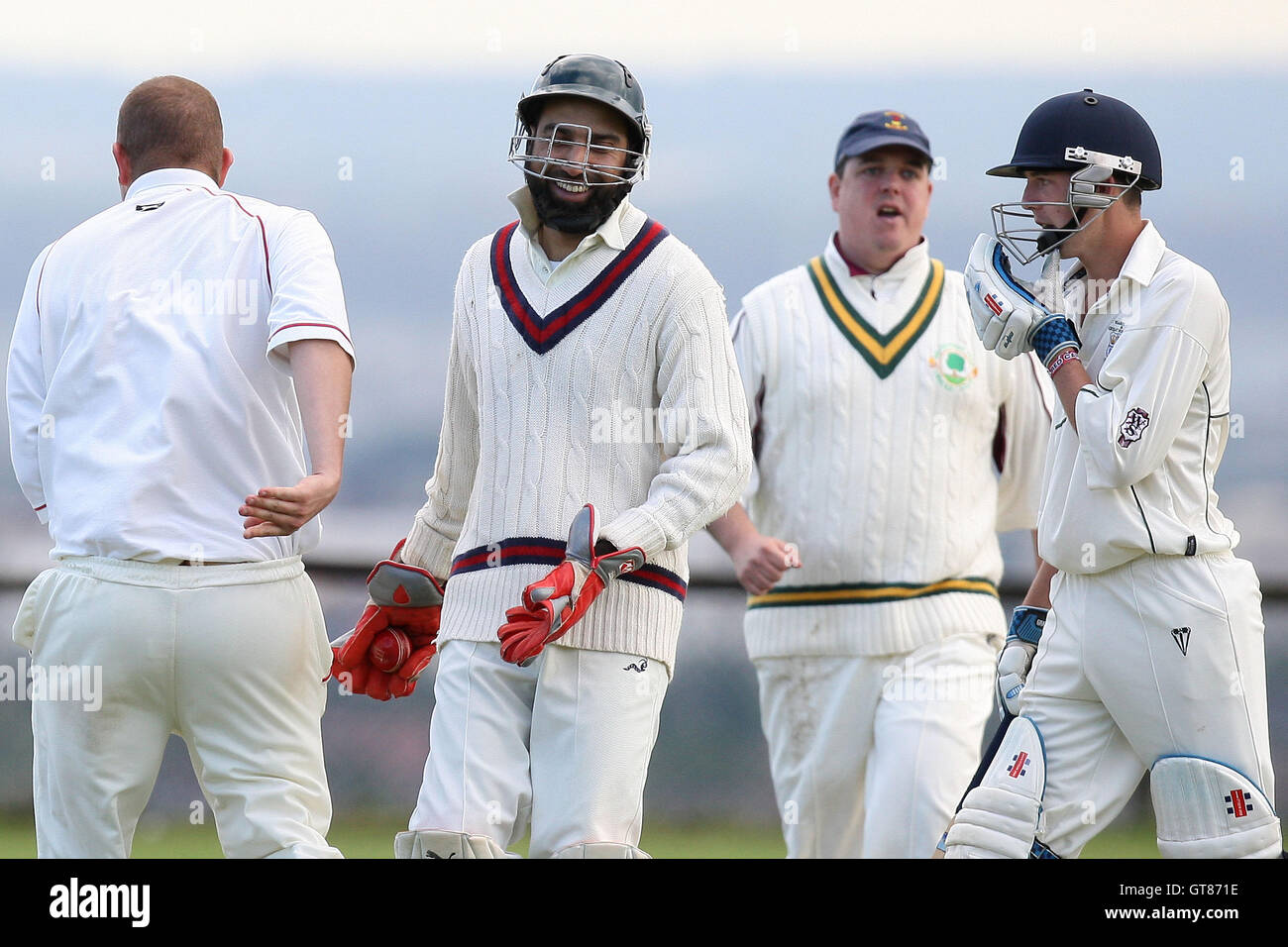 Oakes of East Hanningfield is caught behind by Raja from the bowling of ...