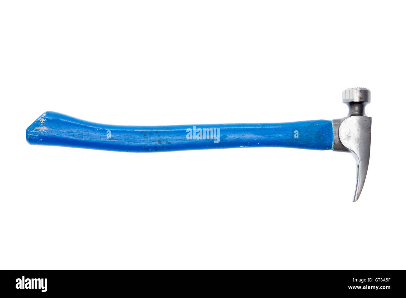 Used metal hammer with a blue handle for DIY, renovation and ...