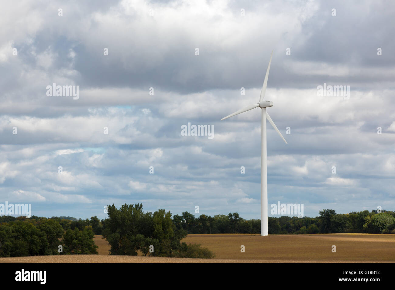 Single wind turbine generating renewable alternative electrical energy ...