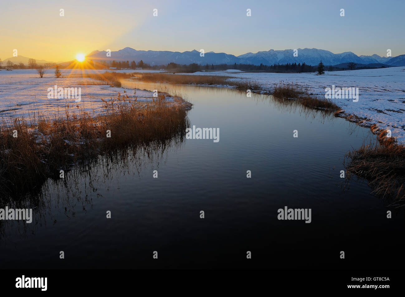Lake Staffelsee at Sunset, Bavaria, Germany Stock Photo - Alamy
